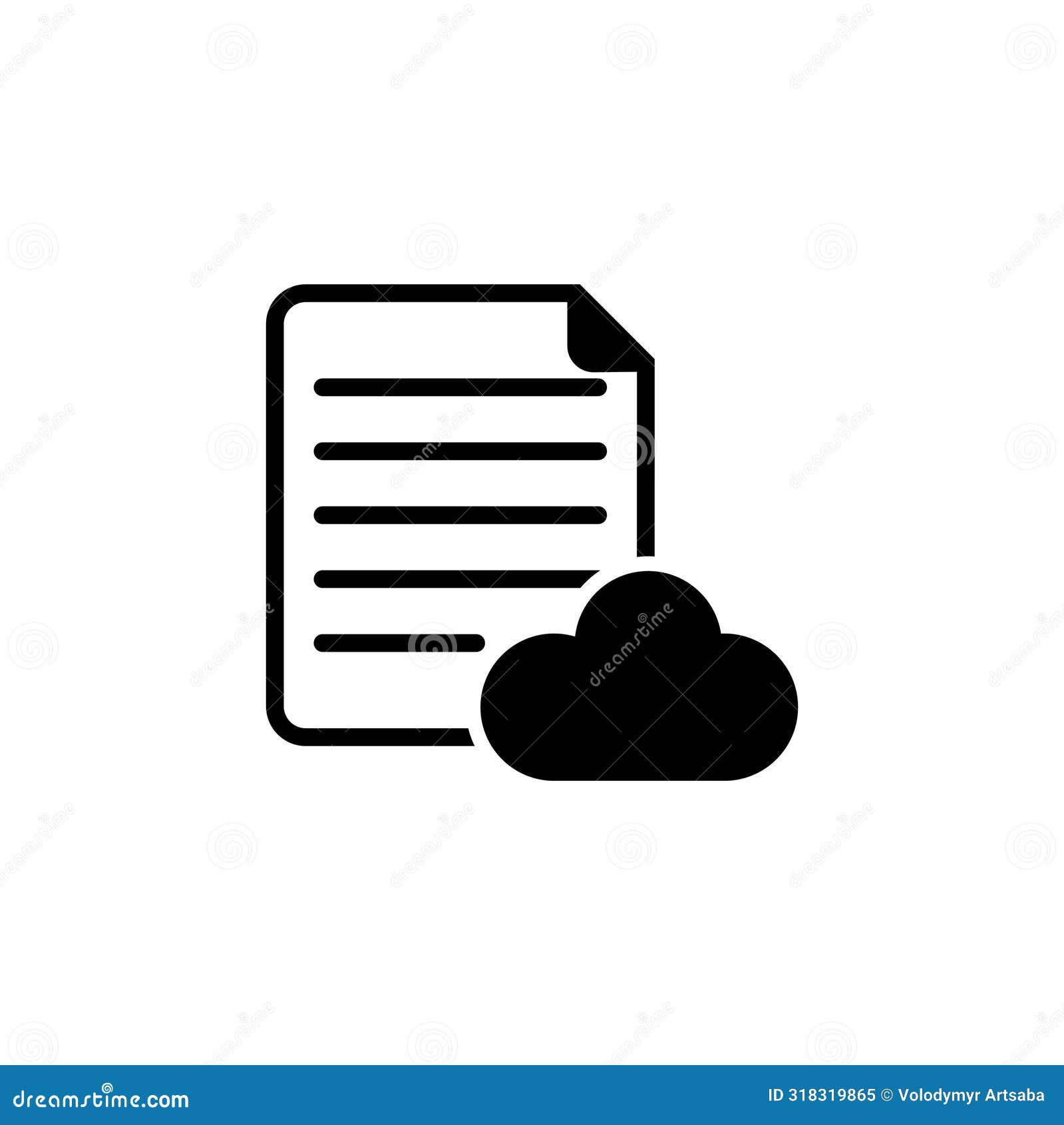 Cloud Storage Text Document Flat Vector Icon Stock Vector ...
