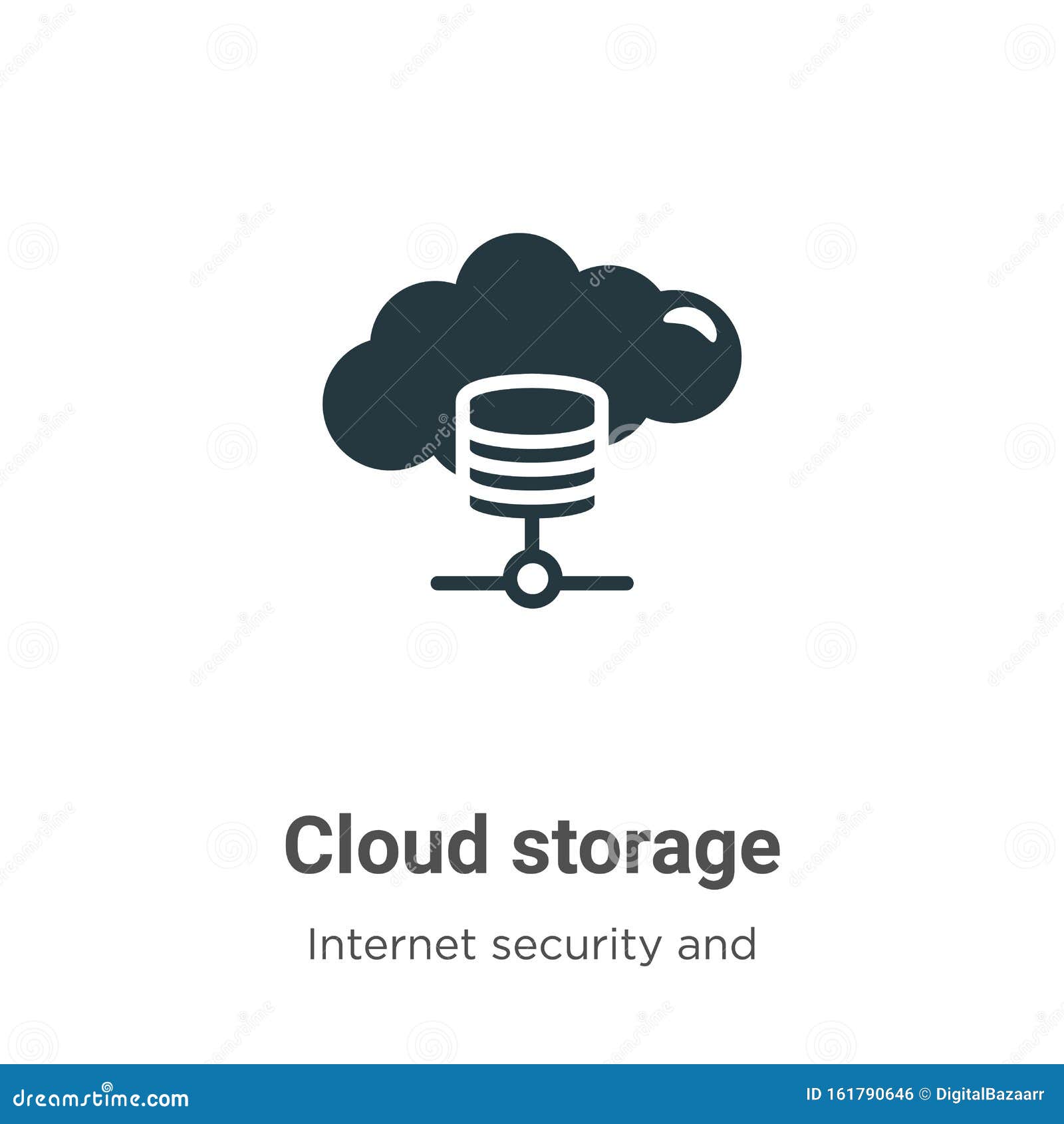 Cloud Storage Vector Icon on White Background. Flat Vector Cloud ...
