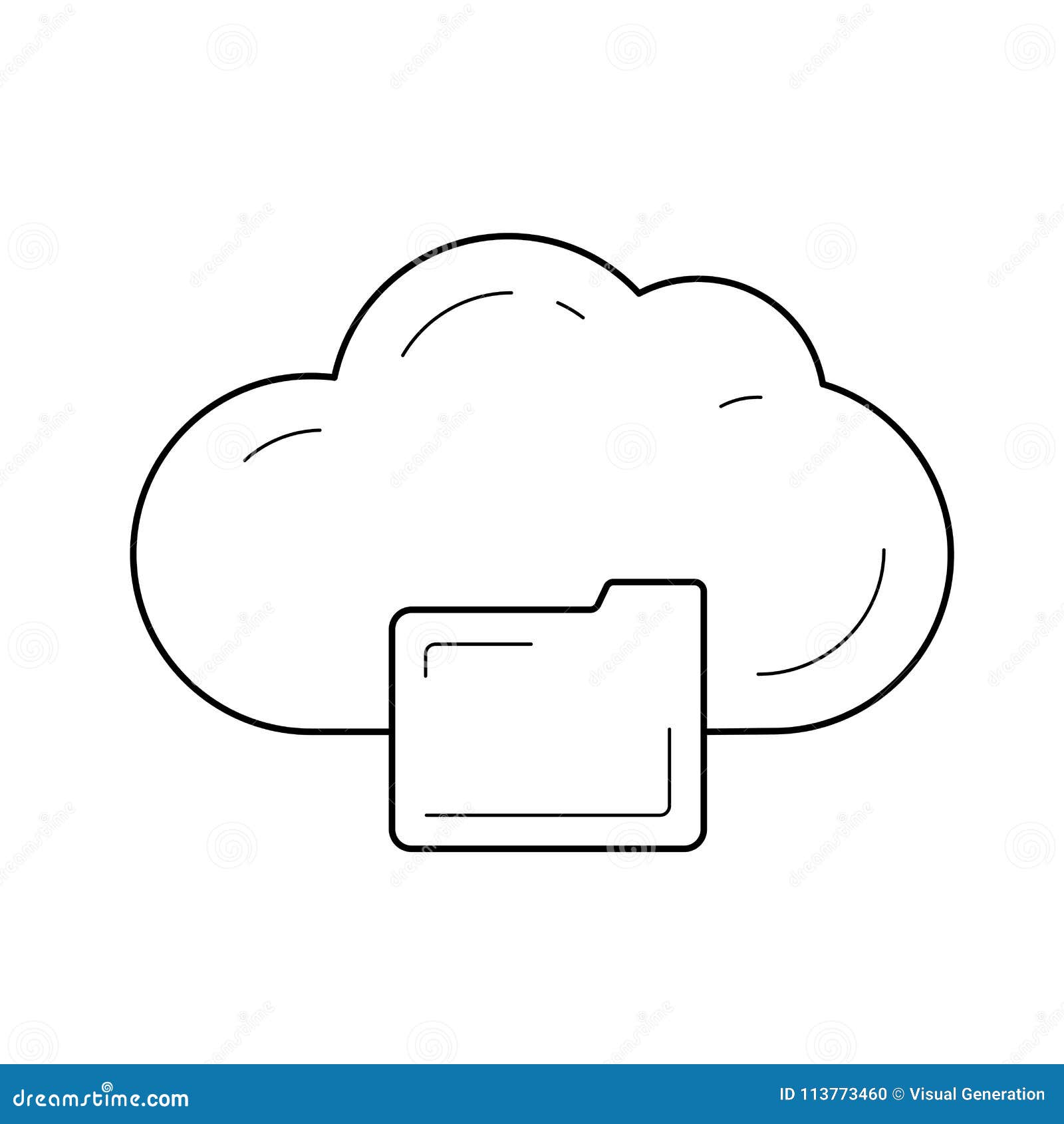 Cloud storage line icon. stock vector. Illustration of online - 113773460