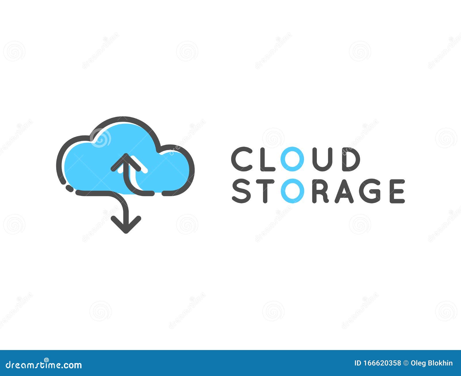 Cloud Storage Vector Logotype. Data Share Logo with Space for Text on ...