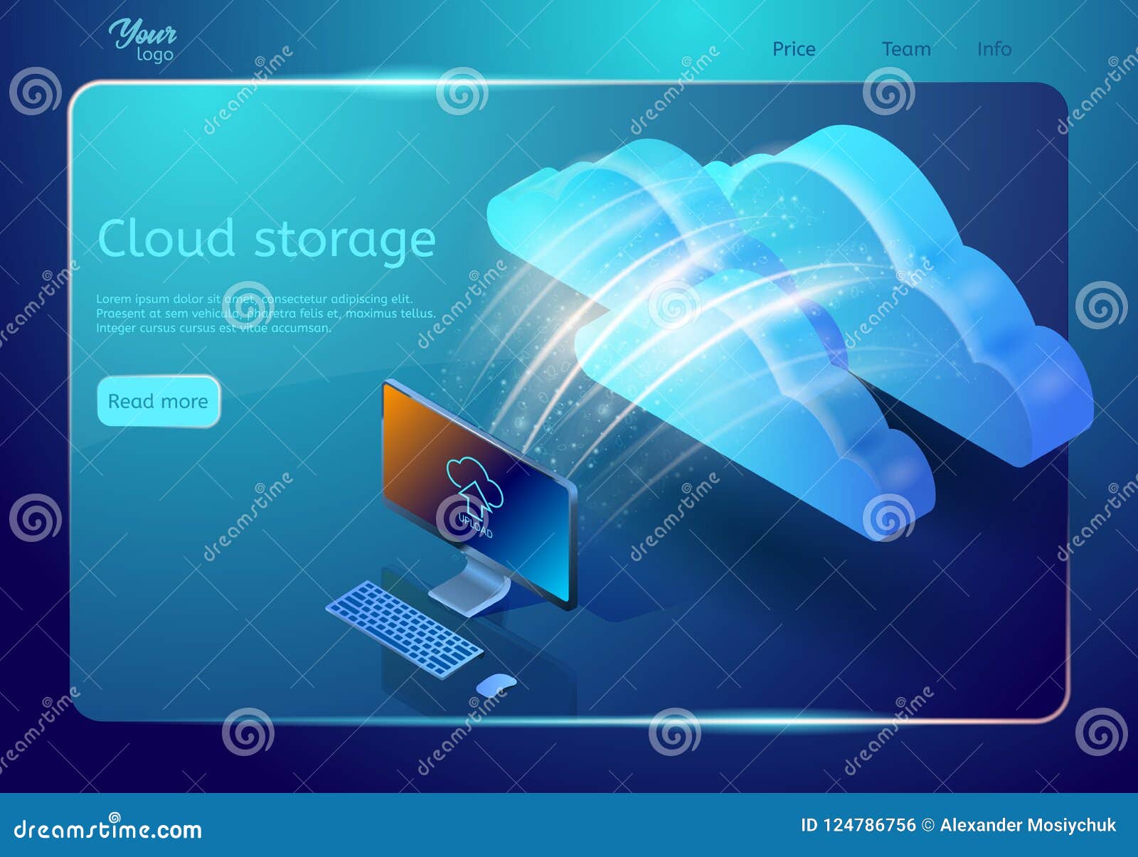 Cloud Storage Web Page Template. Abstract Design Concept. Isometric ... Cloud Storage Web Page Template. Abstract Design Concept. Isometric ...