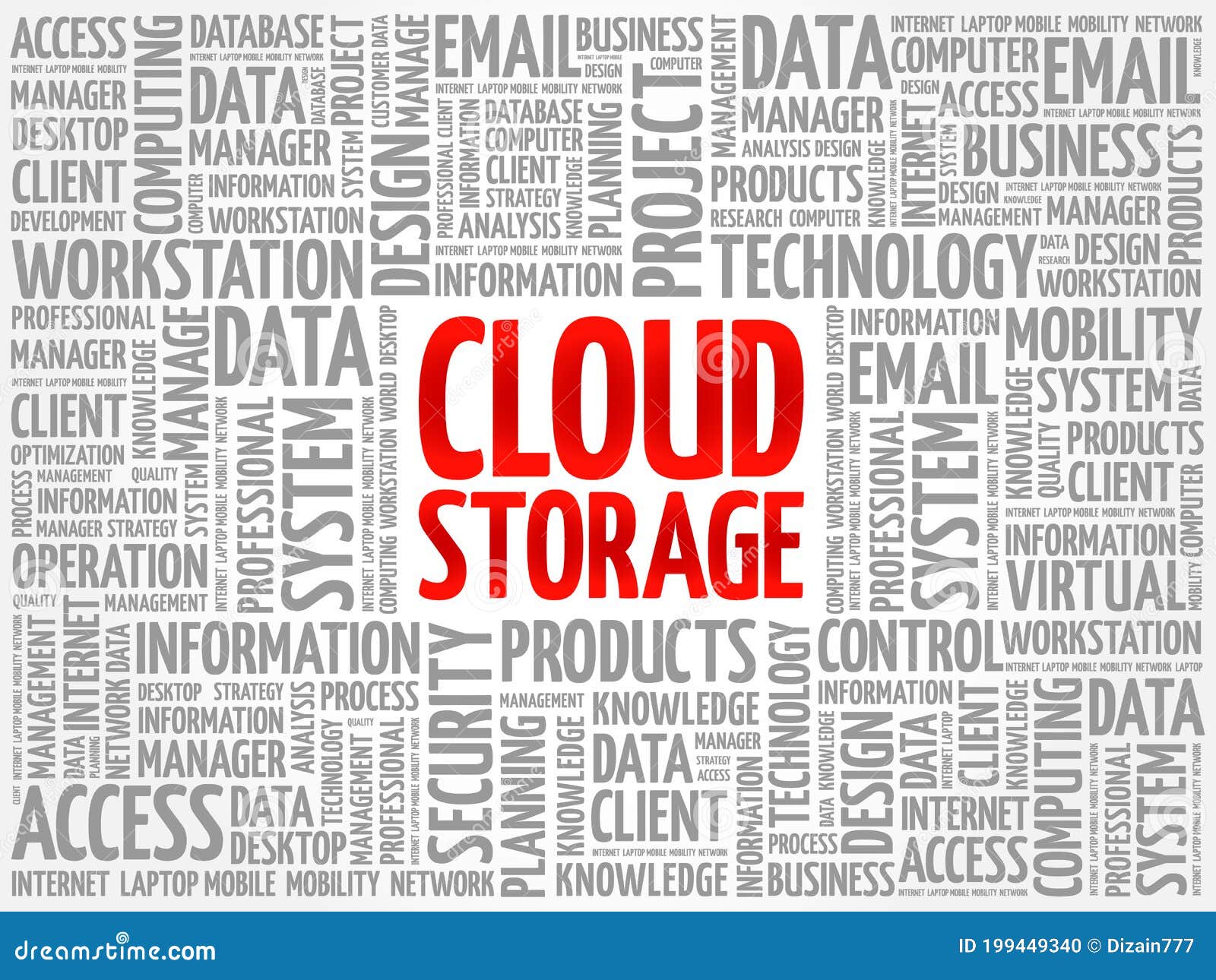 Cloud Storage Word Cloud Collage Stock Illustration - Illustration of ...