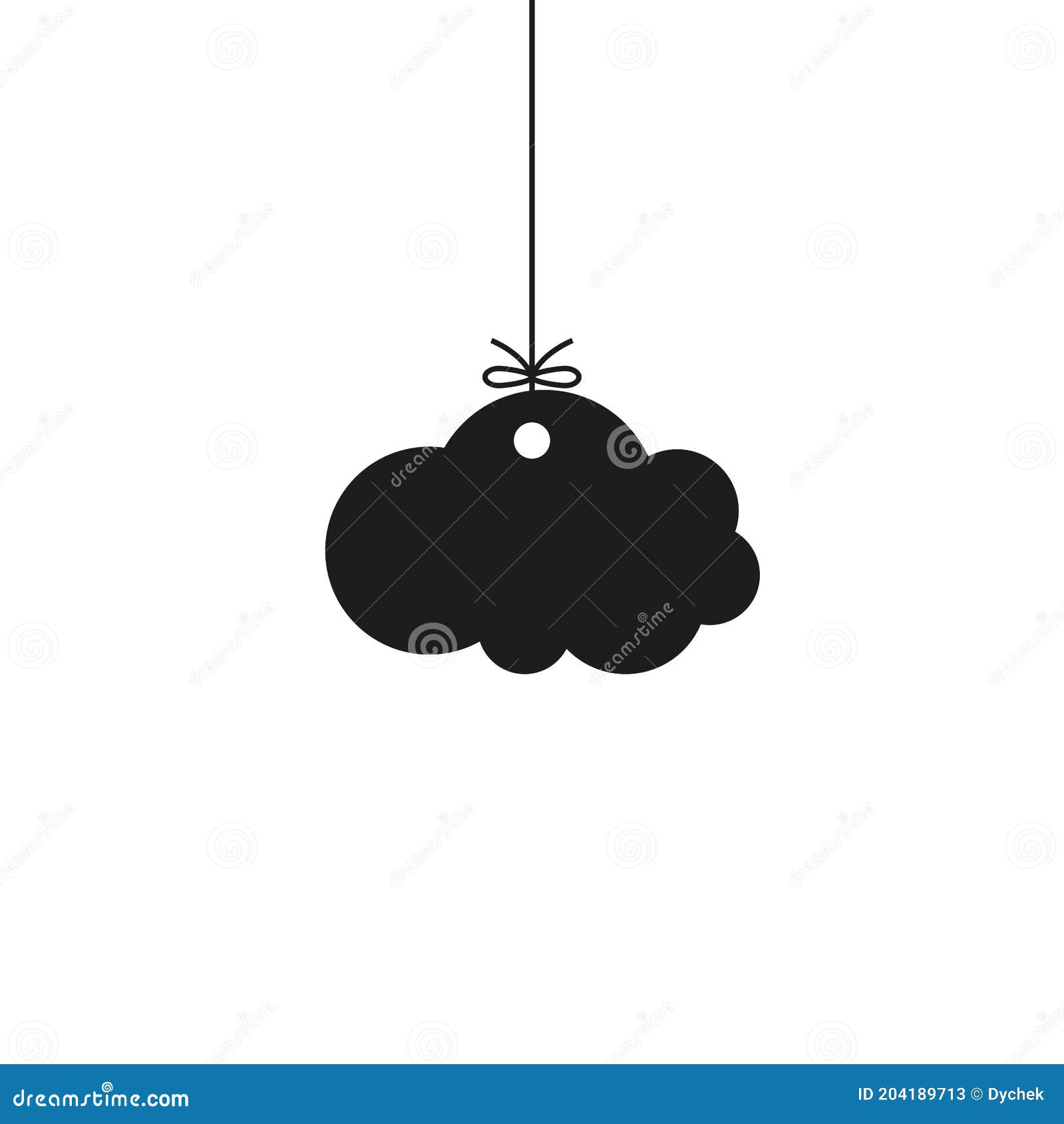 Cloud on a String. Simple Vector Illustration on a White Background ...
