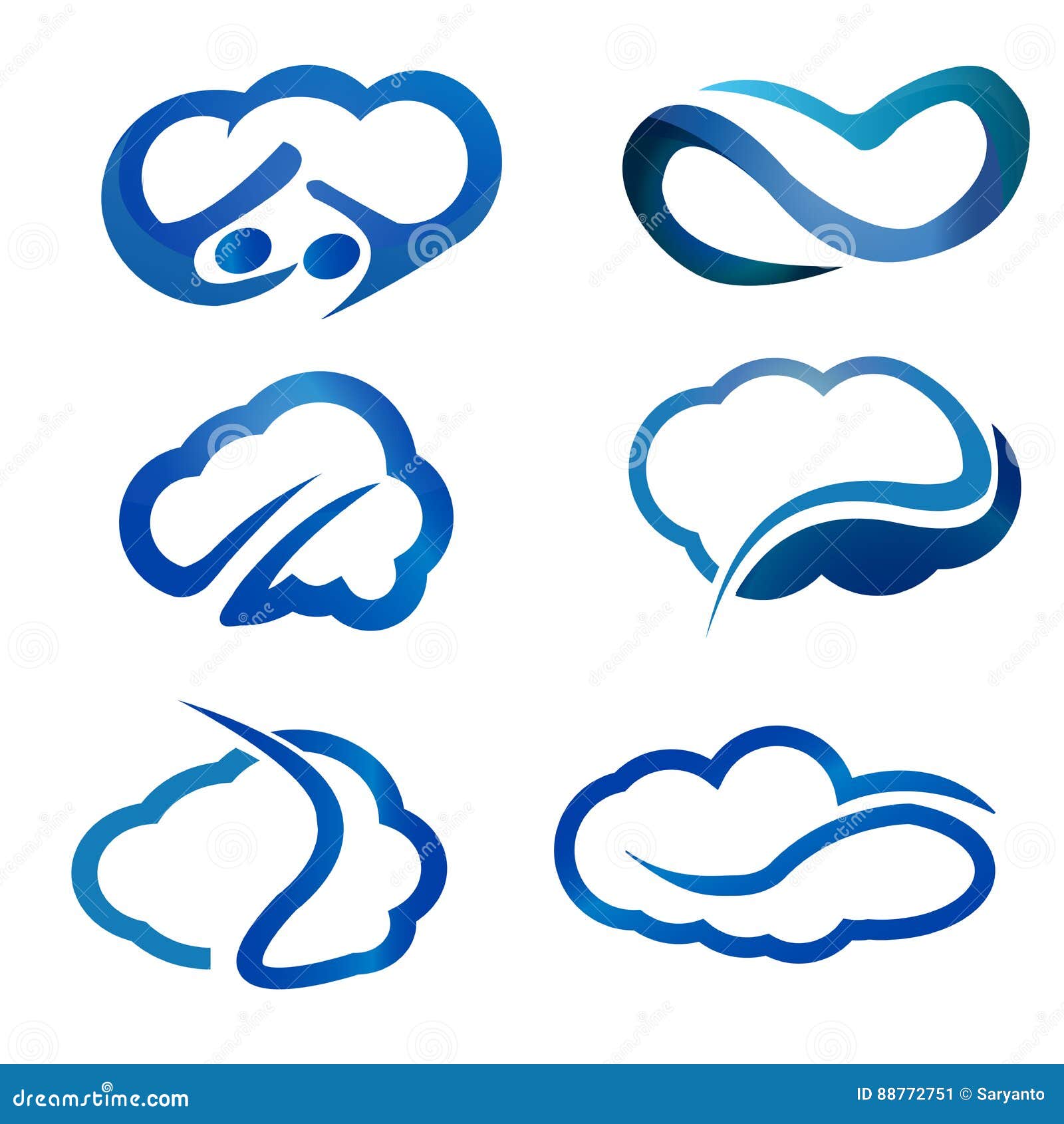 Cloud Stylish Logo and Icons Stock Vector - Illustration of shape ...