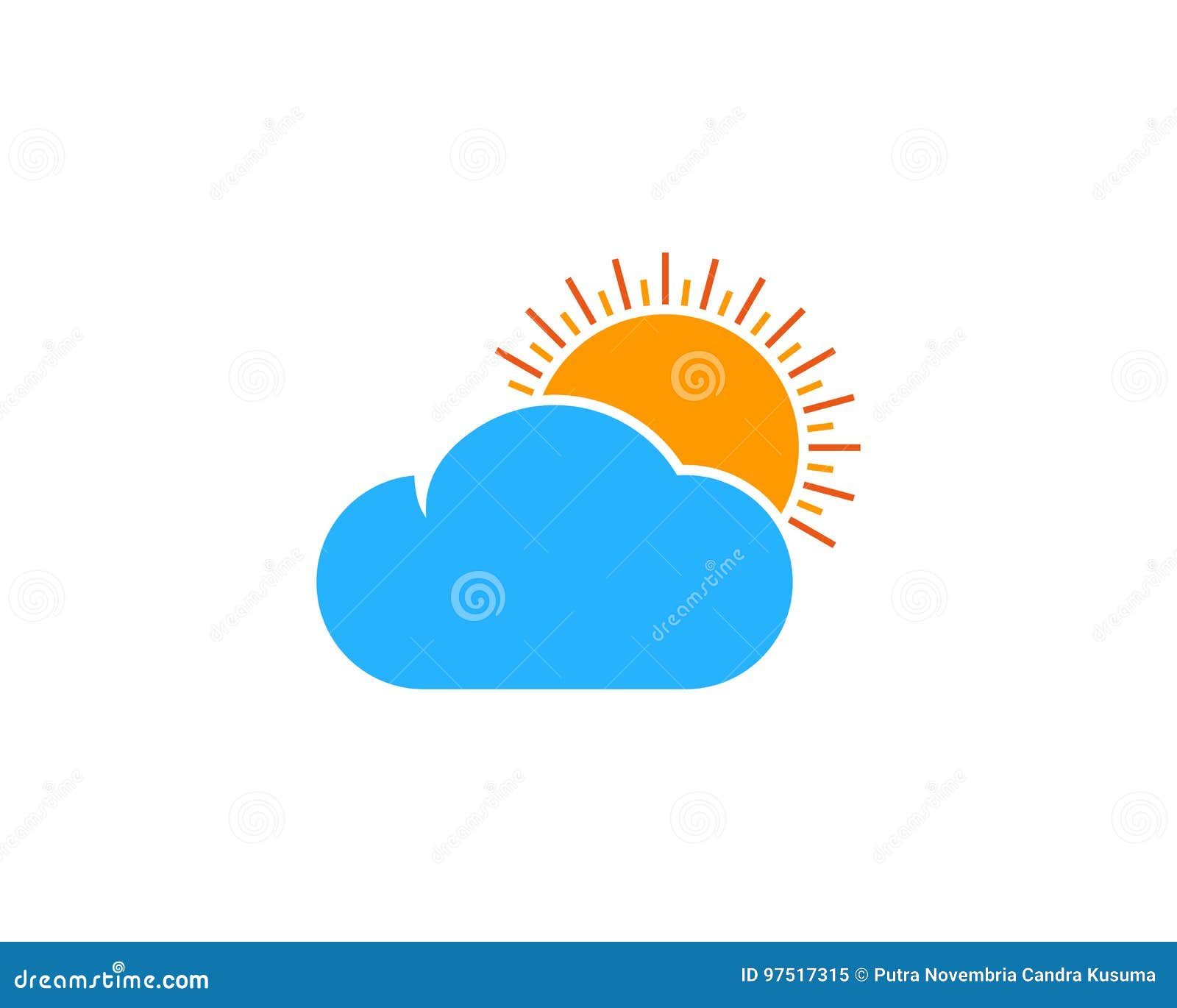 Cloud Sun Icon Logo Design Element Stock Vector - Illustration of host ...
