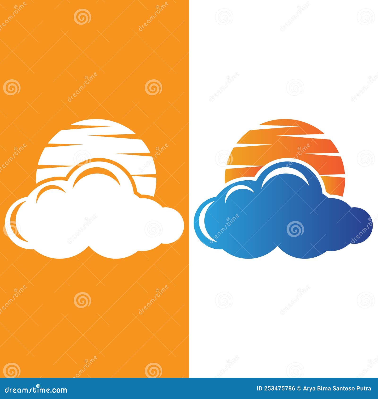 Cloud and Sun Logo Design, Sky Landscape Illustration, Brand Identity ...