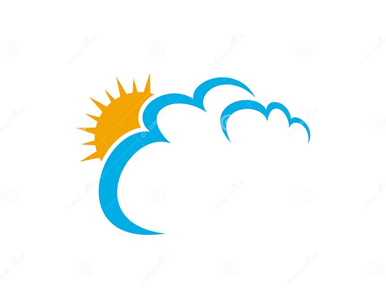 Cloud sun logo template 1 stock vector. Illustration of abstract ...