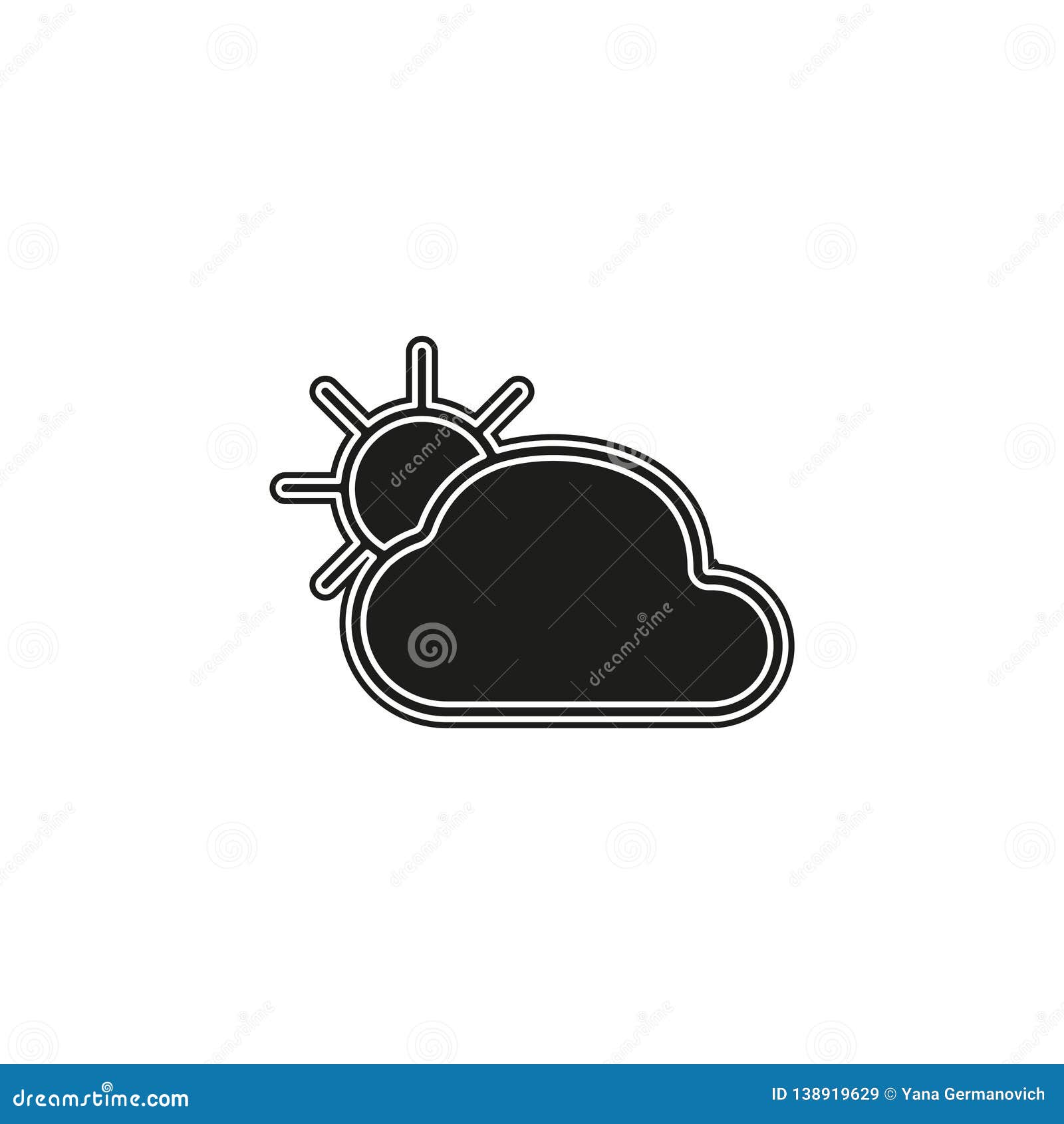 Cloud and Sun - Weather Forecast Icon, Seasons Clouds Stock ...