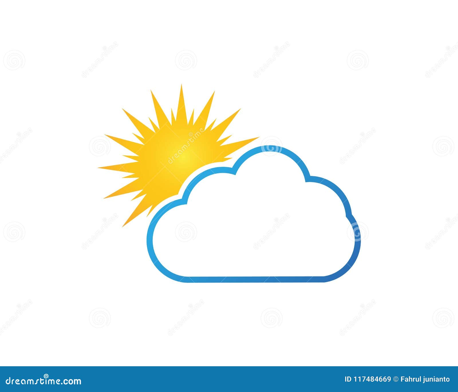 Cloud and Sun Weather Logo Design Template Stock Vector - Illustration ...
