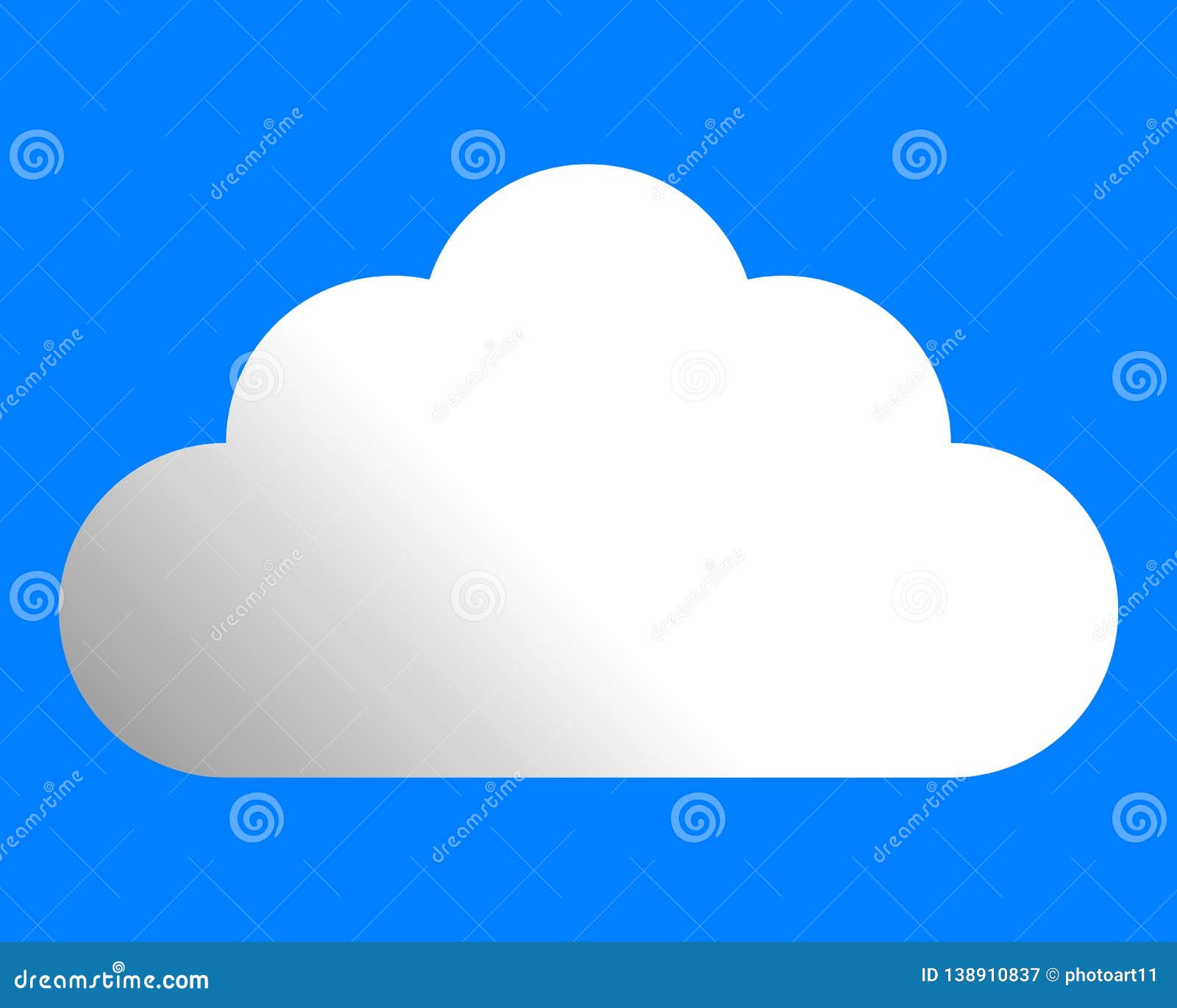 Cloud Symbol Icon - White Gradient, Isolated - Vector Stock Vector ...