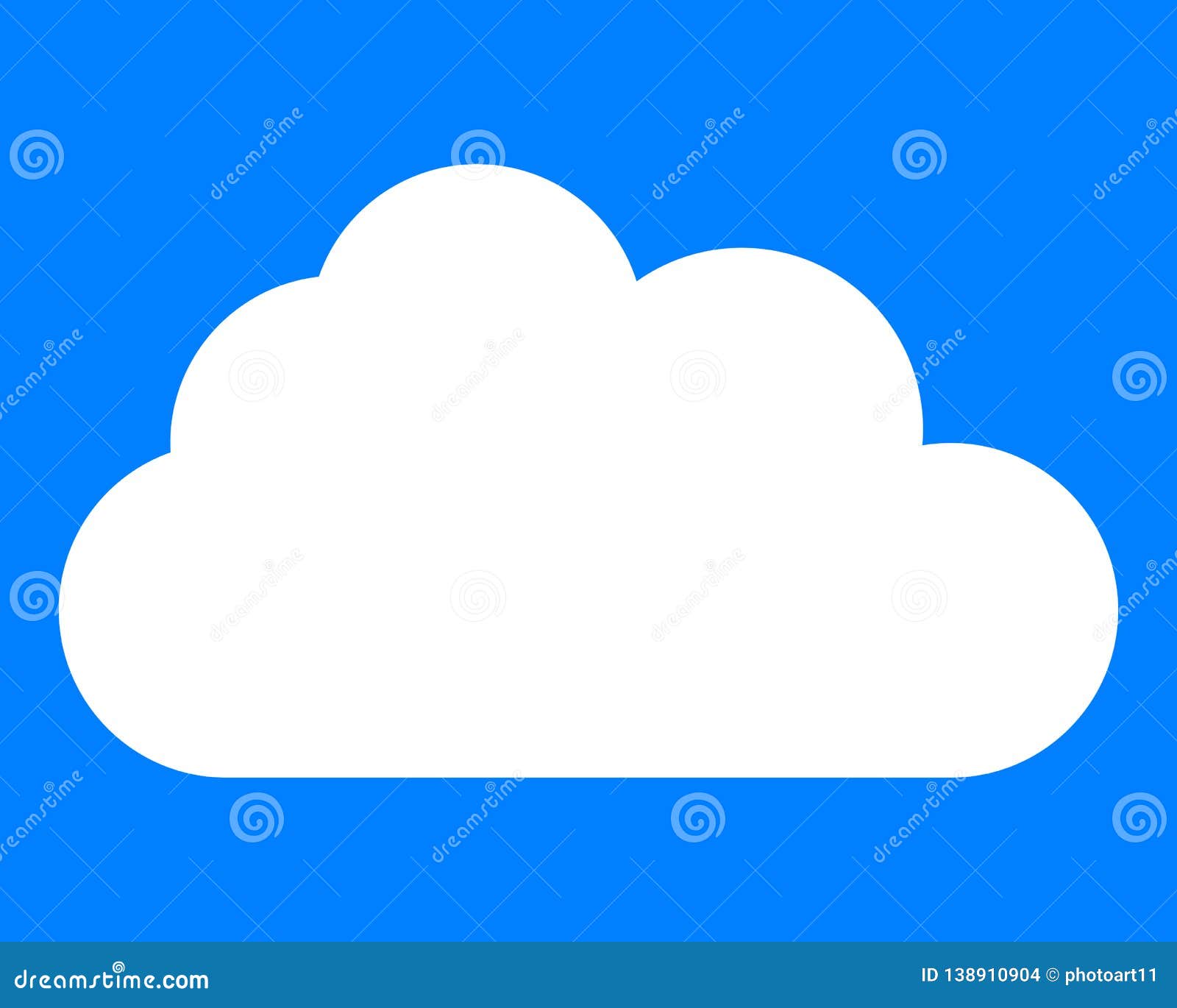 Cloud Symbol Icon - White Simple, Isolated - Vector Stock Vector ...