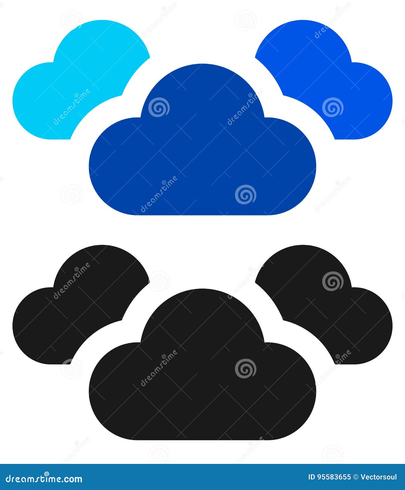 Cloud Symbol. Simple Cloud Silhouette Icon / Symbol Stock Vector ...