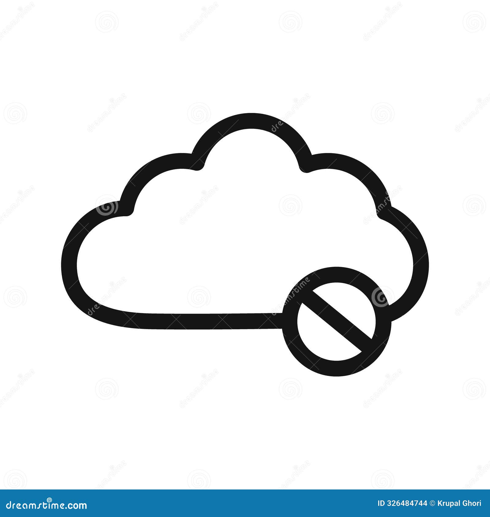 Cloud Sync Disable Icon Logo Sign Vector Outline | CartoonDealer.com ...