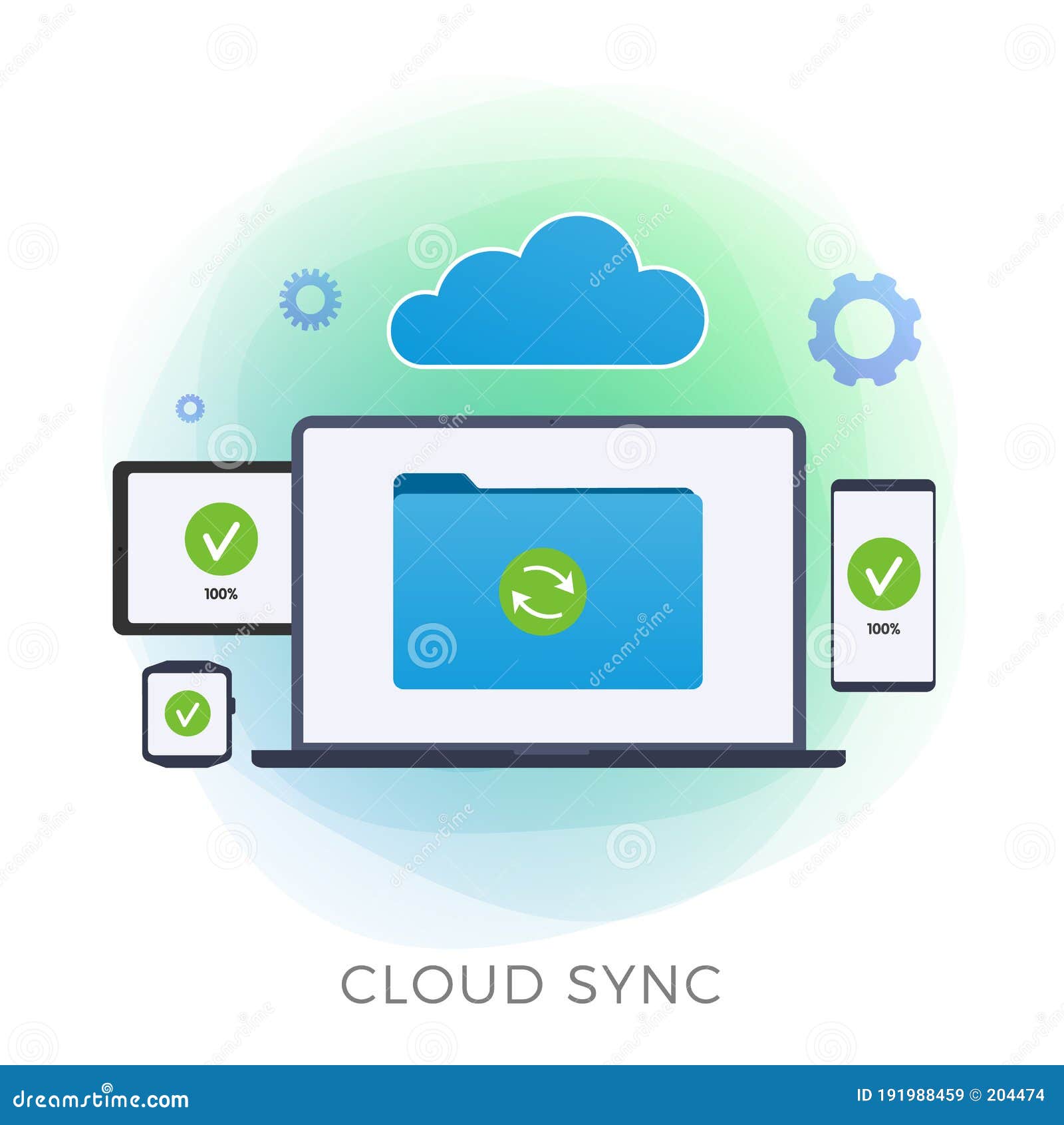 Cloud Sync Flat Vector Icon. Personal Data Backup, Cloud Computing Storage Network Connected and ...