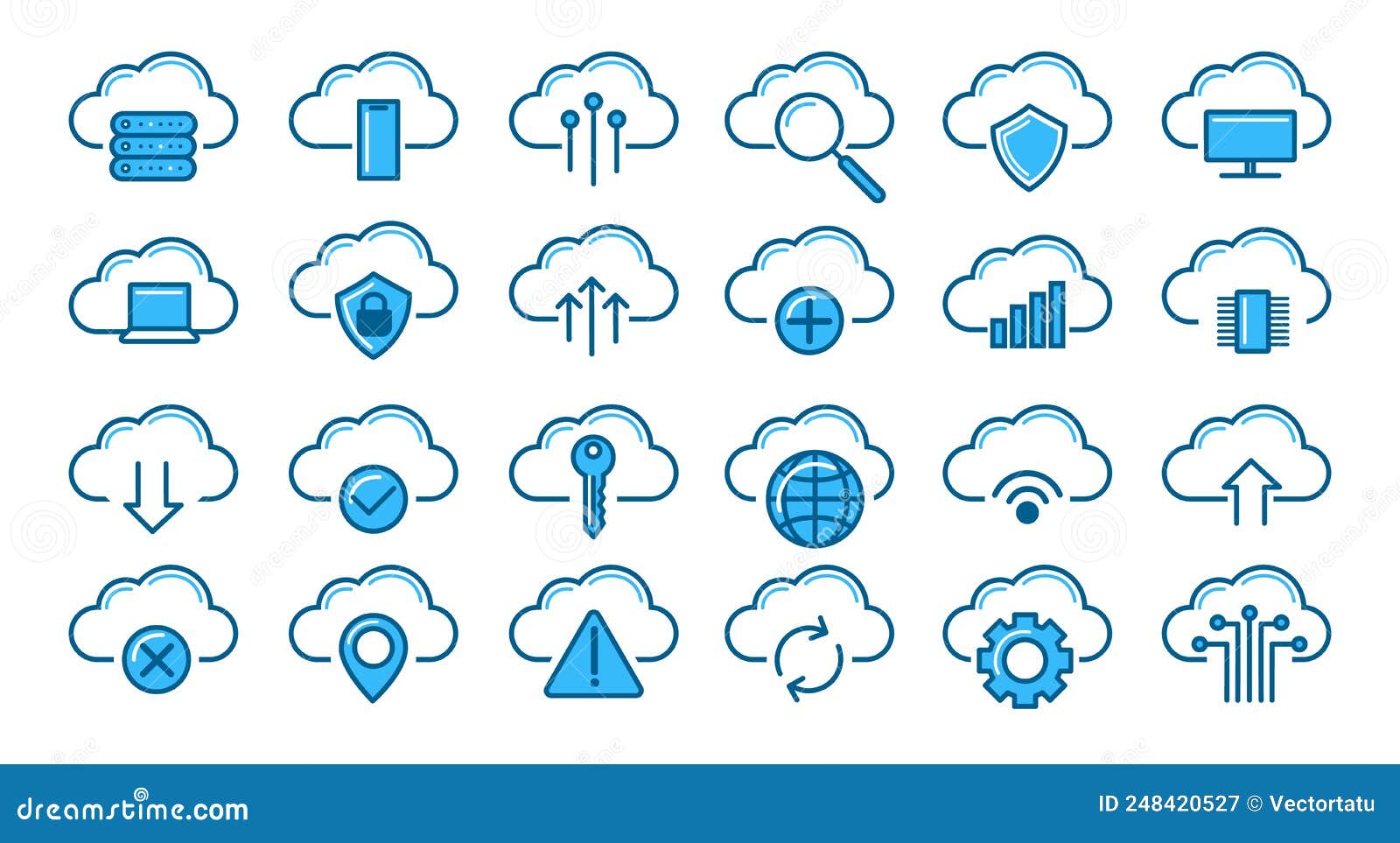 Cloud Sync With Local Pc Icon, Data Migration Vector | CartoonDealer ...