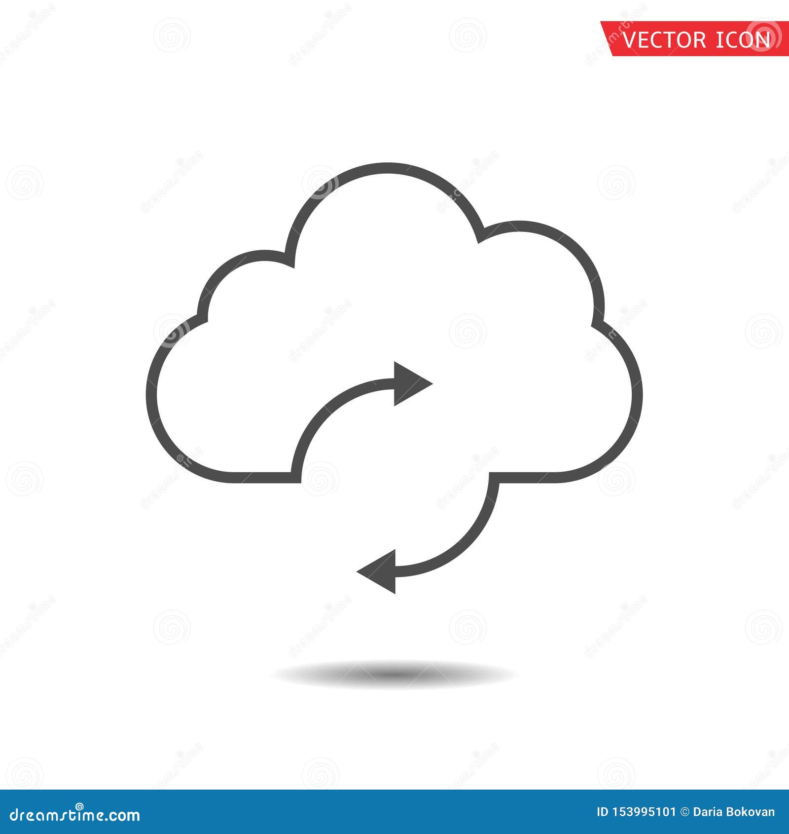Cloud sync refresh icon stock illustration. Illustration of internet ...