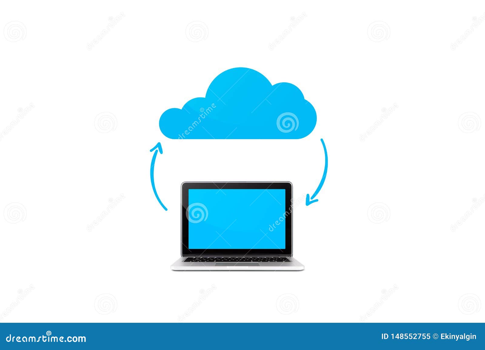 Cloud Sync and Technology Concept on White Stock Image - Image of ...