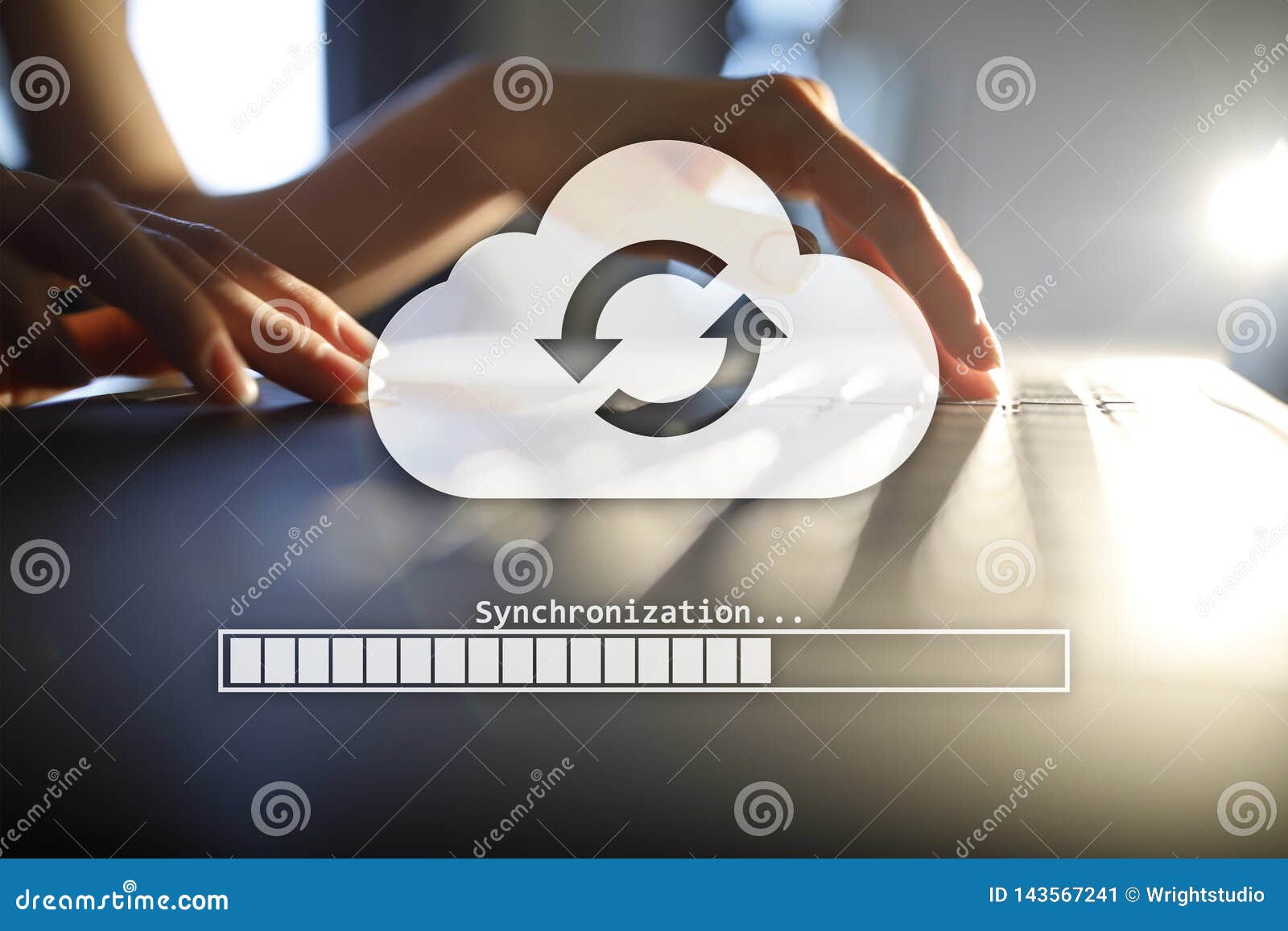 Cloud Synchronization Data Storage Internet And Computing Concept On