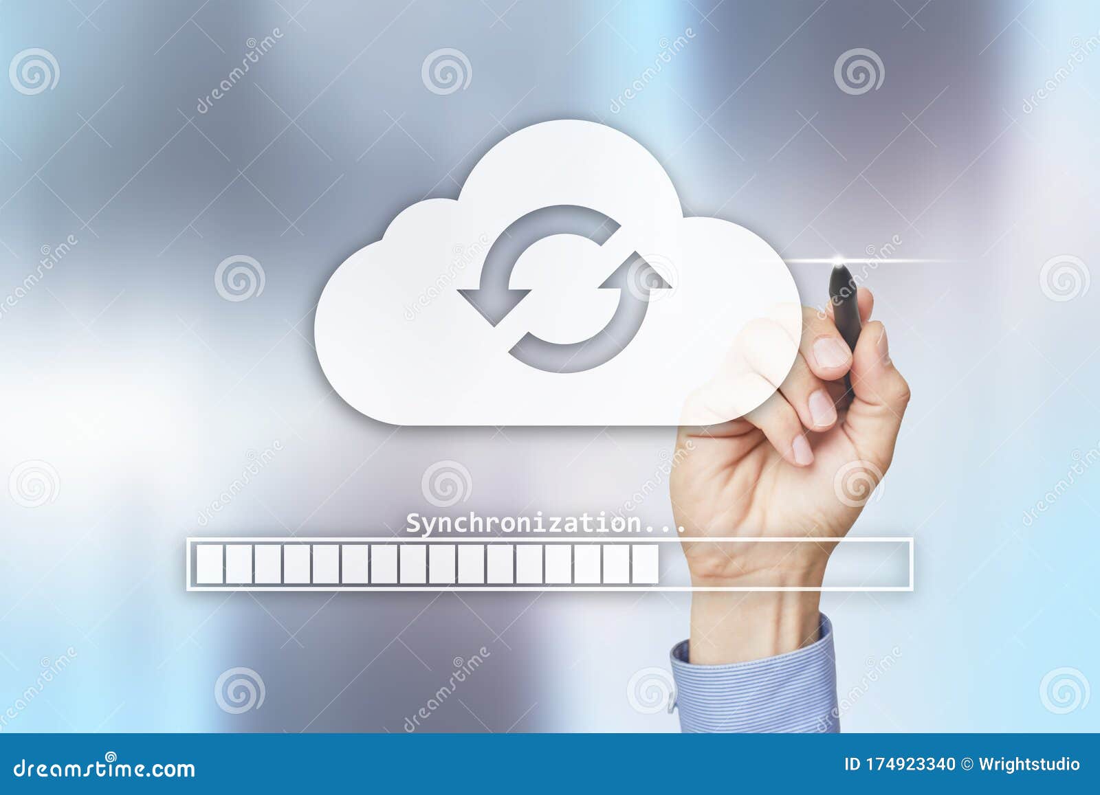 Cloud Synchronization Data Storage Internet And Computing Concept On