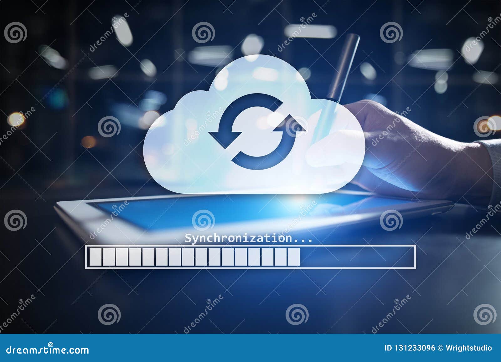 Cloud Synchronization Data Storage Internet And Computing Concept On