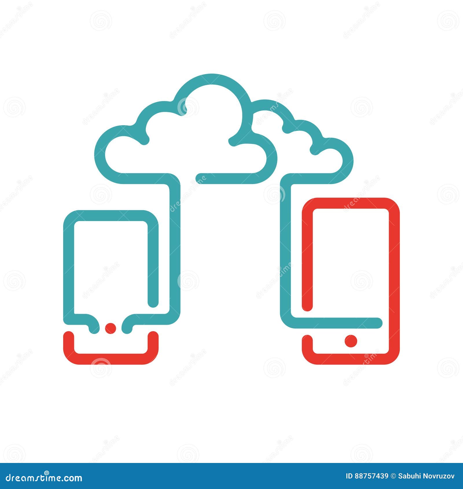 Cloud Synchronization Icon on Smartphone Vector Illustration. Stock ...