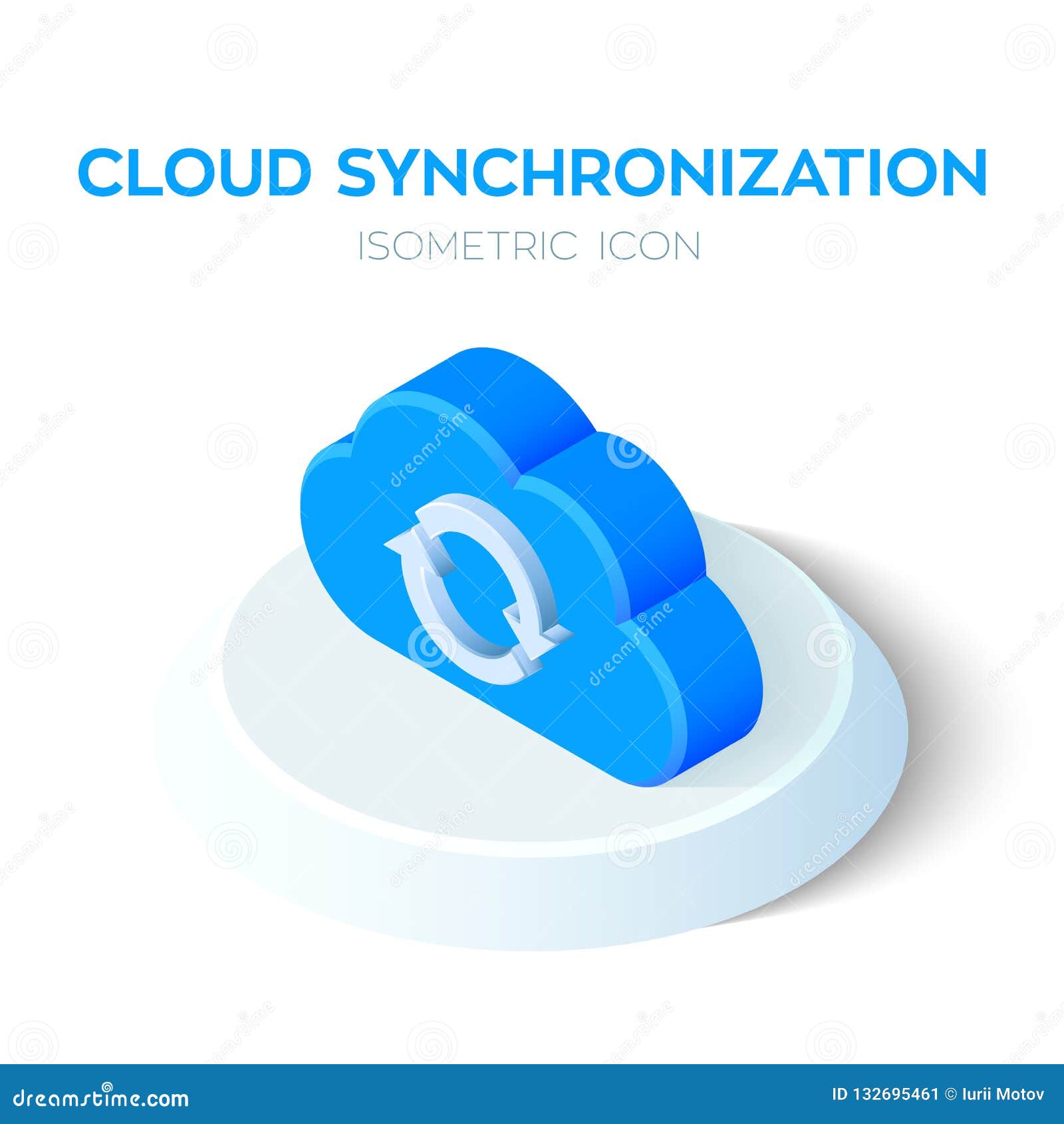 Cloud Synchronization Isometric Icon. Cloud Sign. Refresh Icon. Sync ...