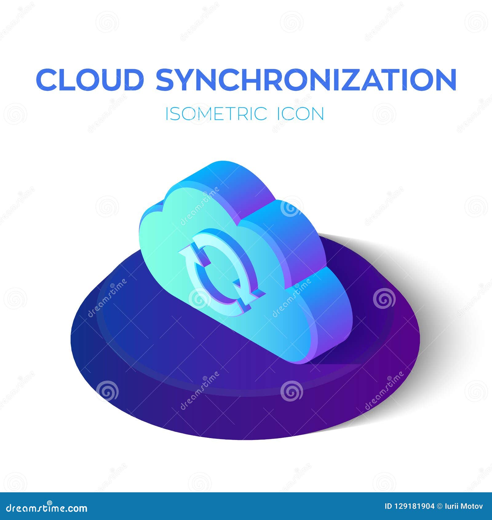 Cloud Synchronization Isometric Icon. Cloud Sign. Refresh Icon. Sync Sign Stock Illustration ...