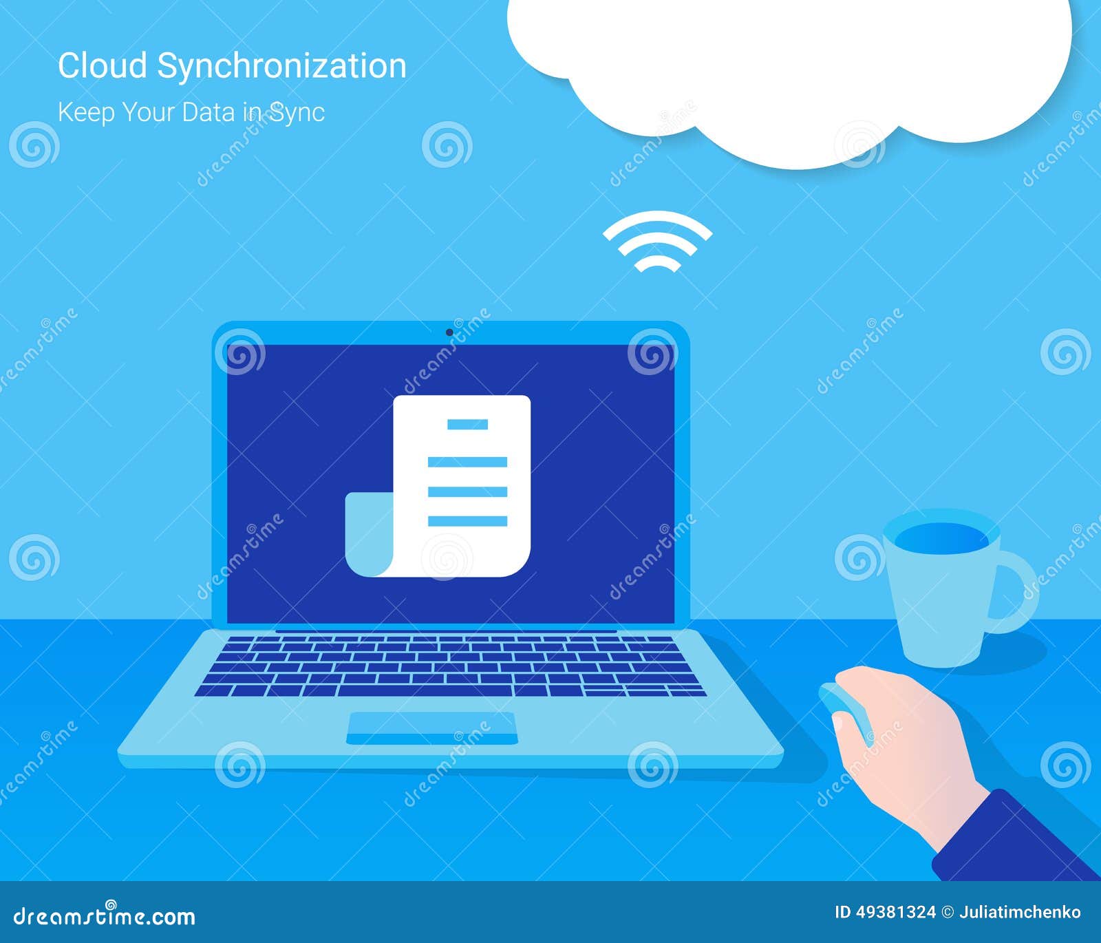 Cloud Synchronization Stock Vector Illustration Of Blue 49381324
