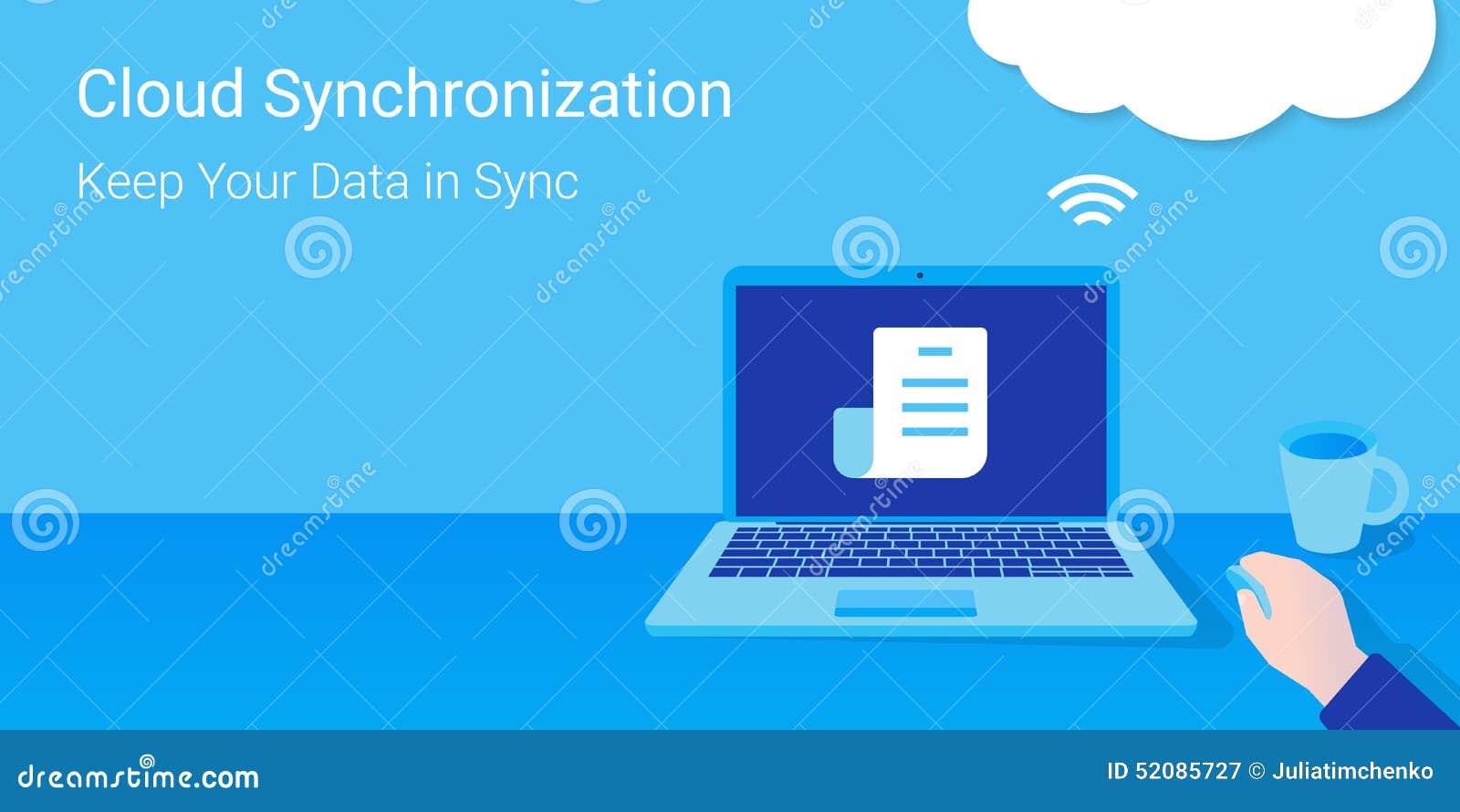 Cloud Synchronization Stock Vector Illustration Of Electronic 52085727