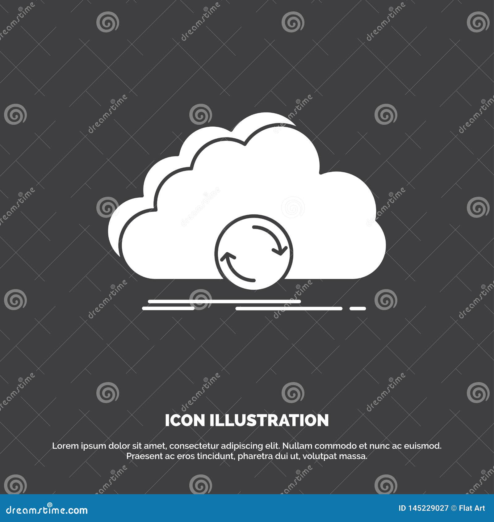 Cloud, Syncing, Sync, Data, Synchronization Icon. Glyph Vector Symbol for UI and UX, Website or ...