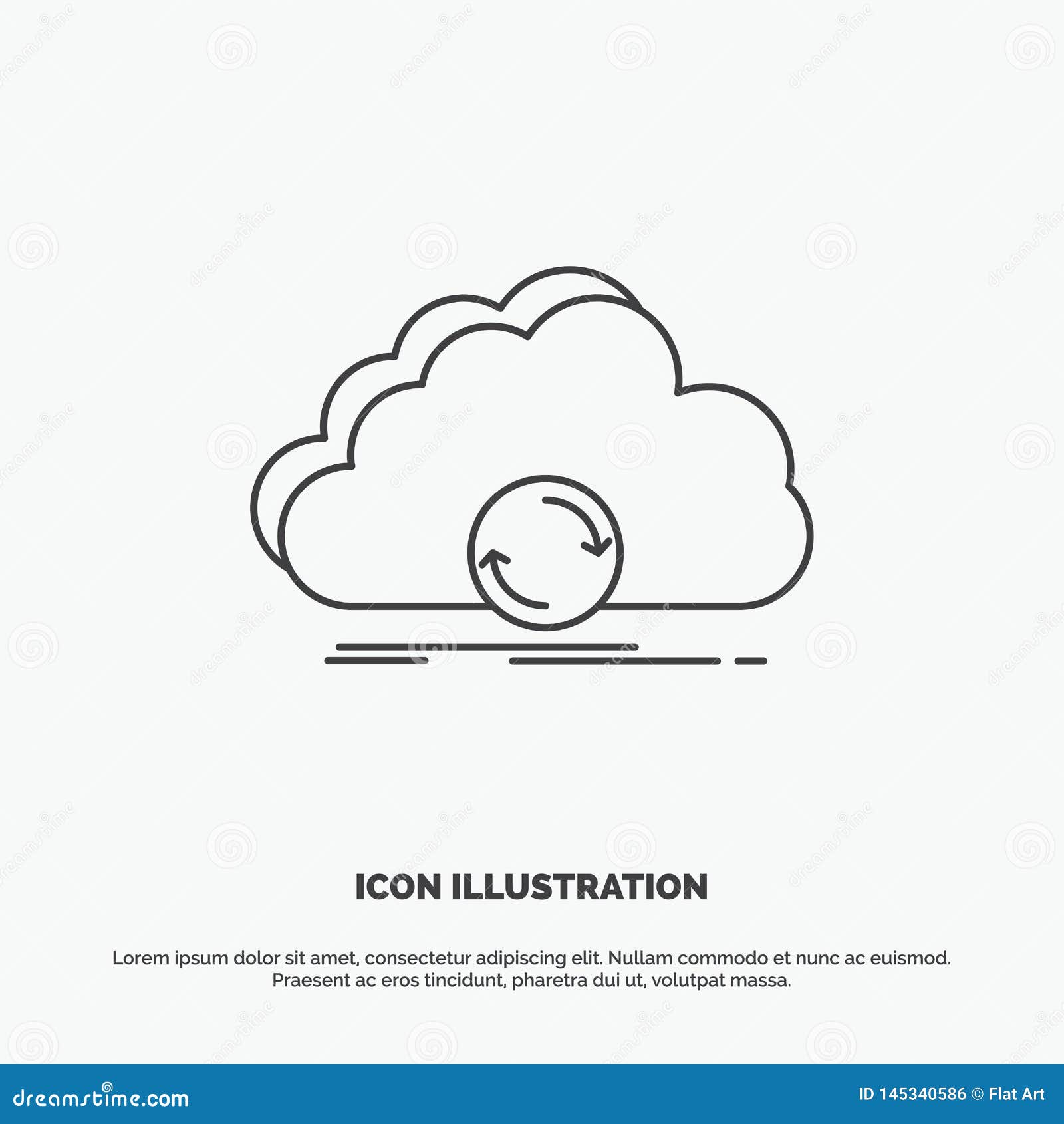 Cloud, Syncing, Sync, Data, Synchronization Icon. Line Vector Gray Symbol for UI and UX, Website ...