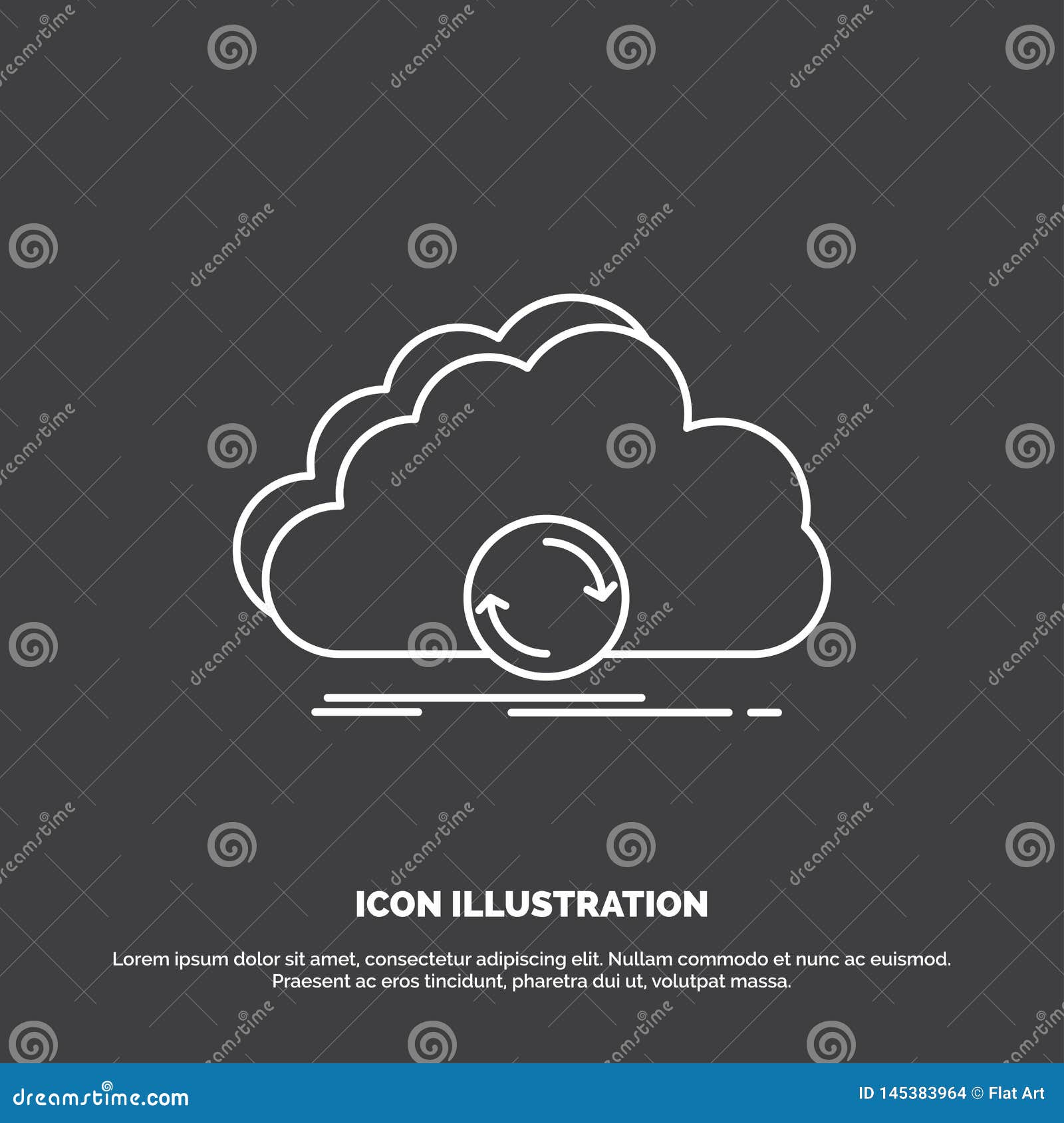 Cloud Syncing Sync Data Synchronization Icon Line Vector Symbol For Ui And Ux Website Or