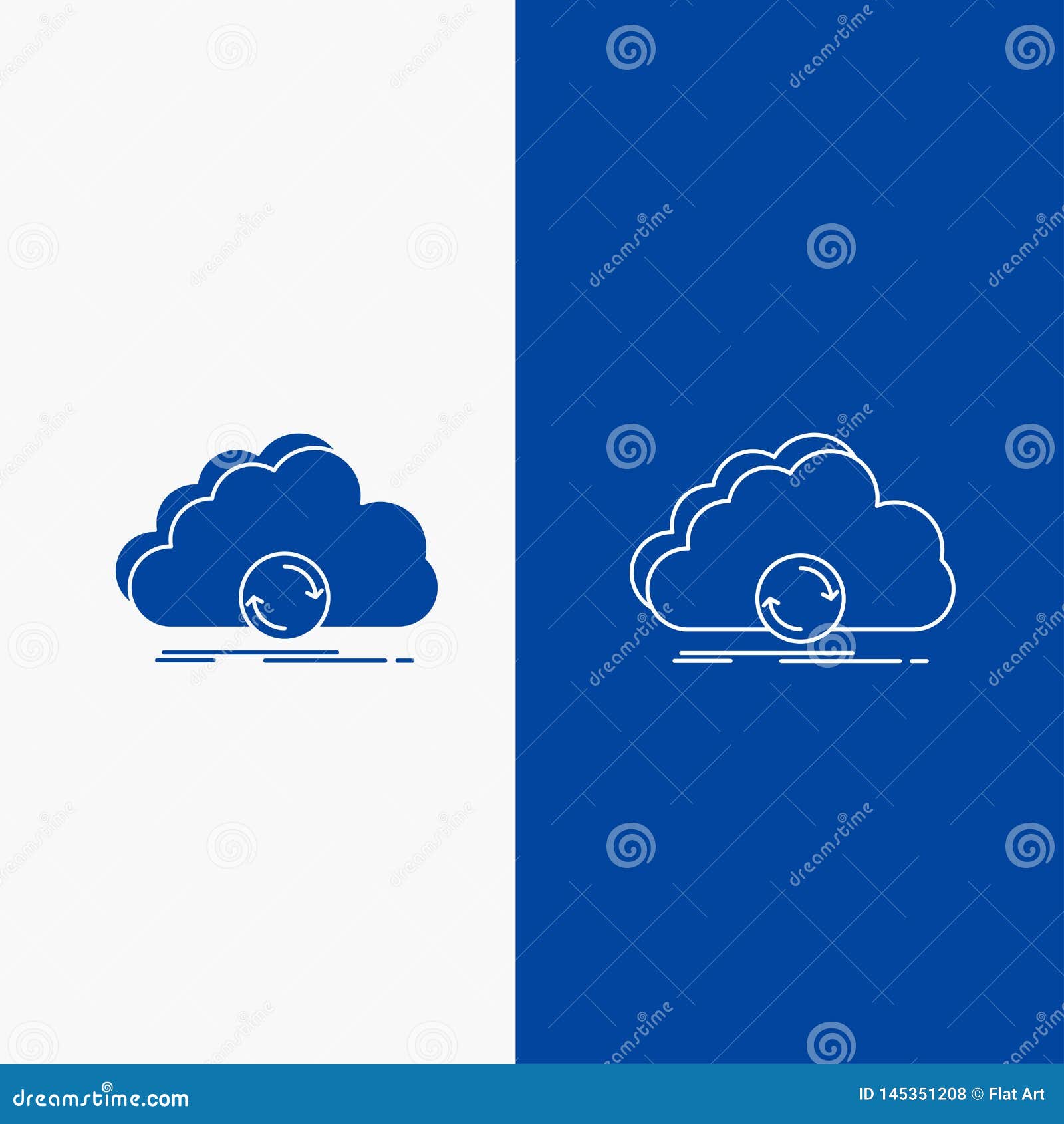 Cloud, Syncing, Sync, Data, Synchronization Line and Glyph Web Button ... Cloud, Syncing, Sync, Data, Synchronization Line and Glyph Web Button ...