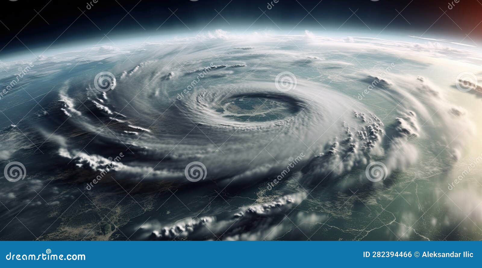 Cloud System Forming Over the Planet Earth. Viewed from Space ...