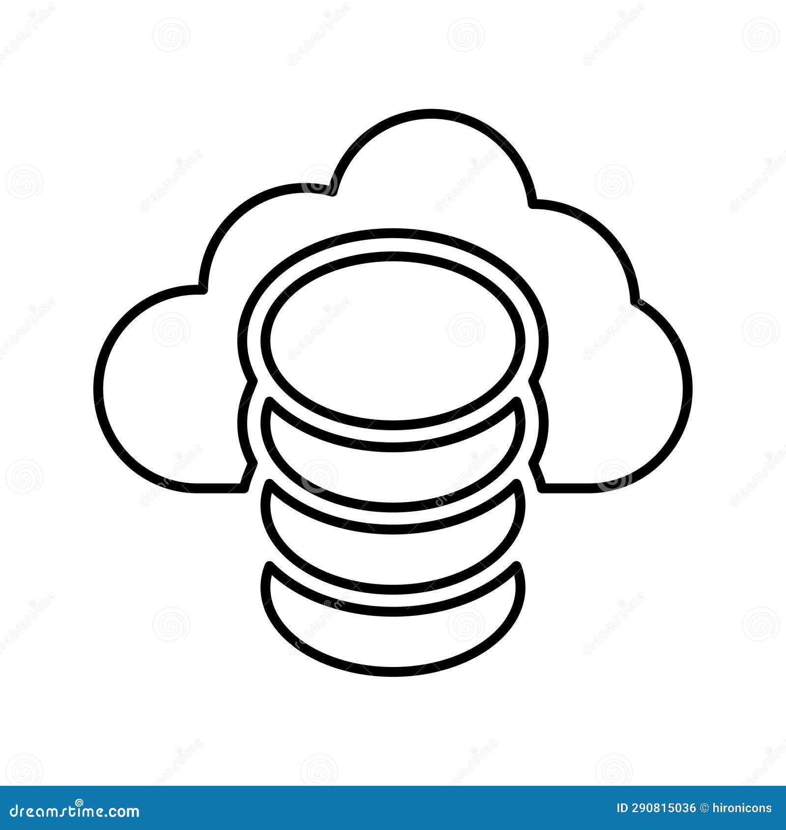 Cloud System Icon. Line Icon, Outline Symbol Stock Illustration ...