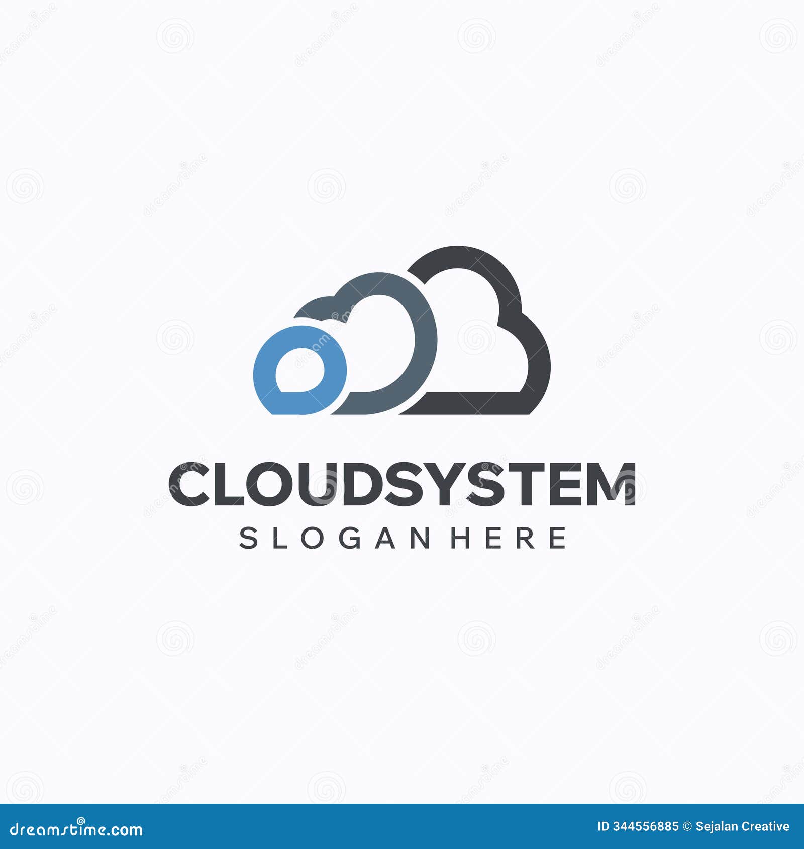 Cloud System Logo Design Template Stock Illustration - Illustration of ...