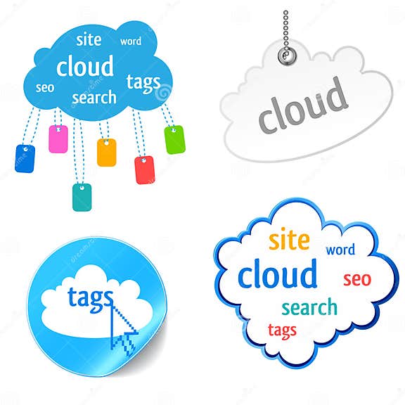 Cloud tag icon stock vector. Illustration of business - 19127788