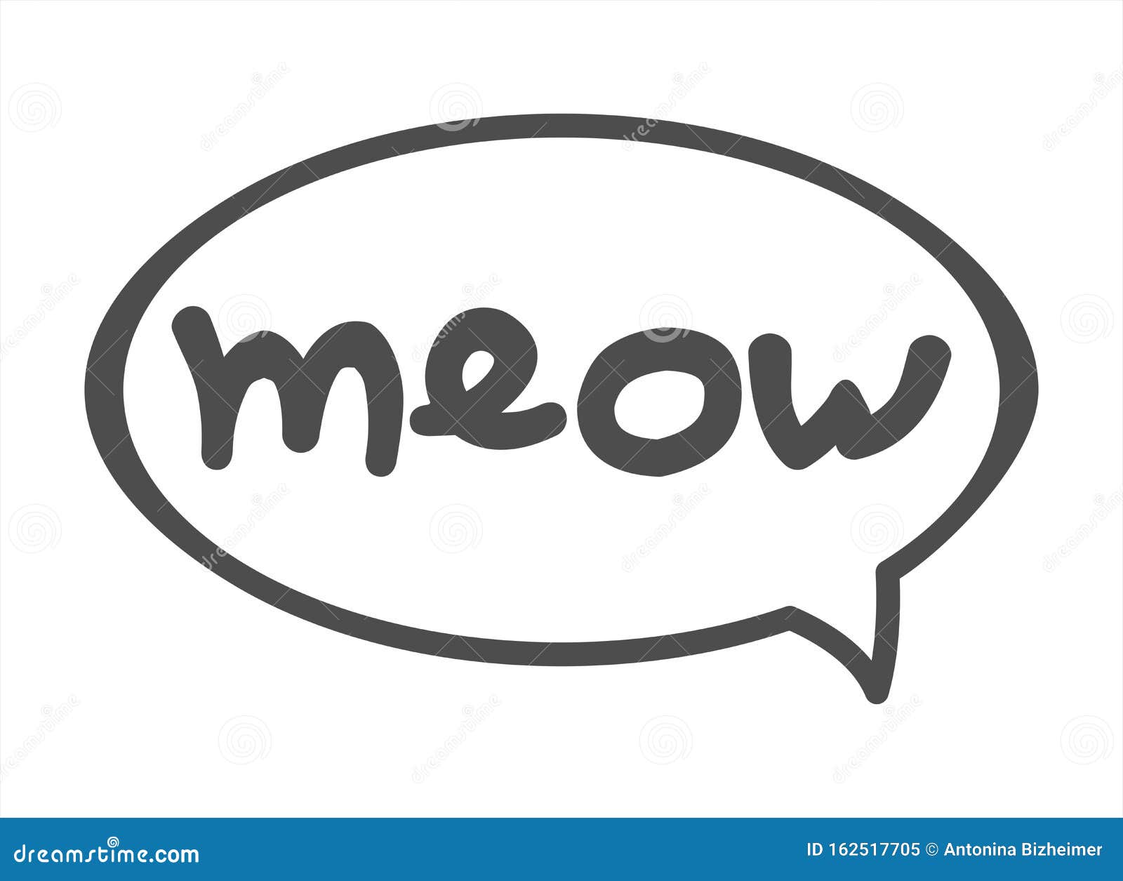 Cloud Talk, Bubble Speech. Word Meow in a Bubble. Lettering Stock ...