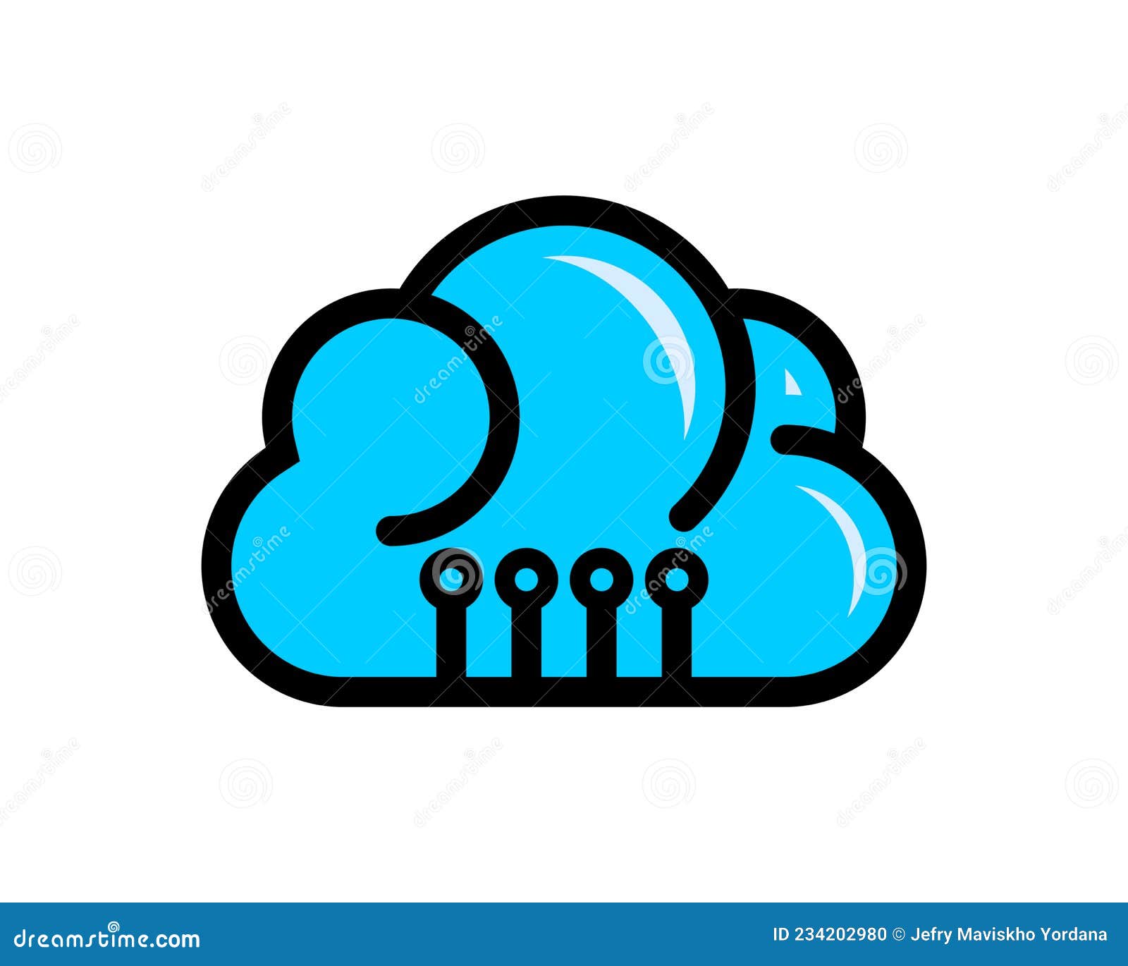 Cloud with Tech Circuit Logo Stock Illustration - Illustration of ...