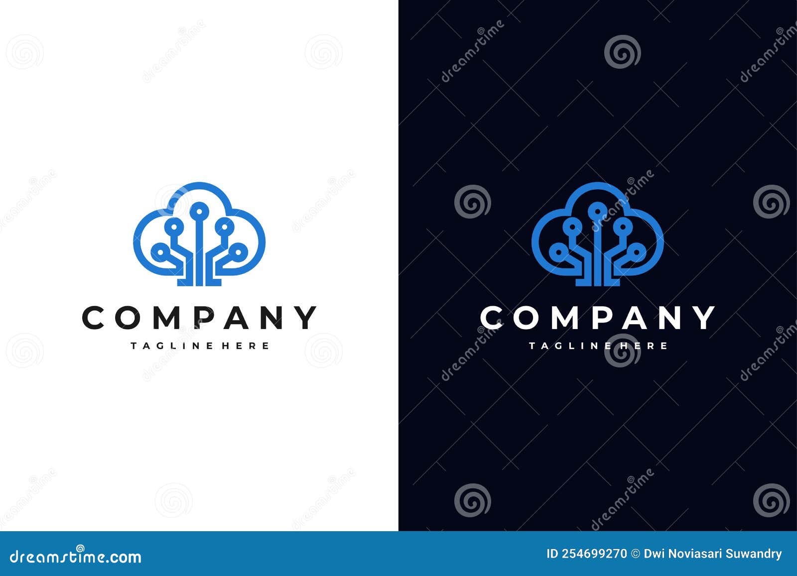 Cloud Tech Logo with Circuit Tech Concept Stock Vector - Illustration ...