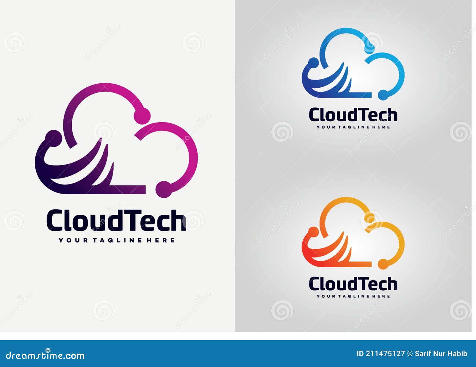 Cloud Tech Logo Design Template Stock Vector - Illustration of ...