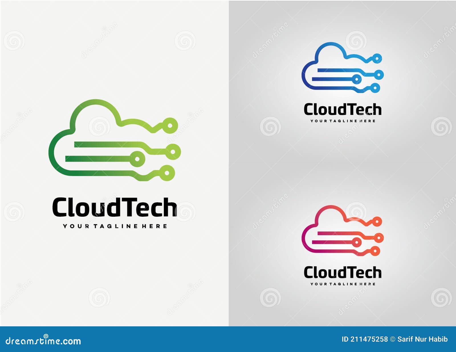 Cloud Tech Logo Design Template Stock Vector - Illustration of ...