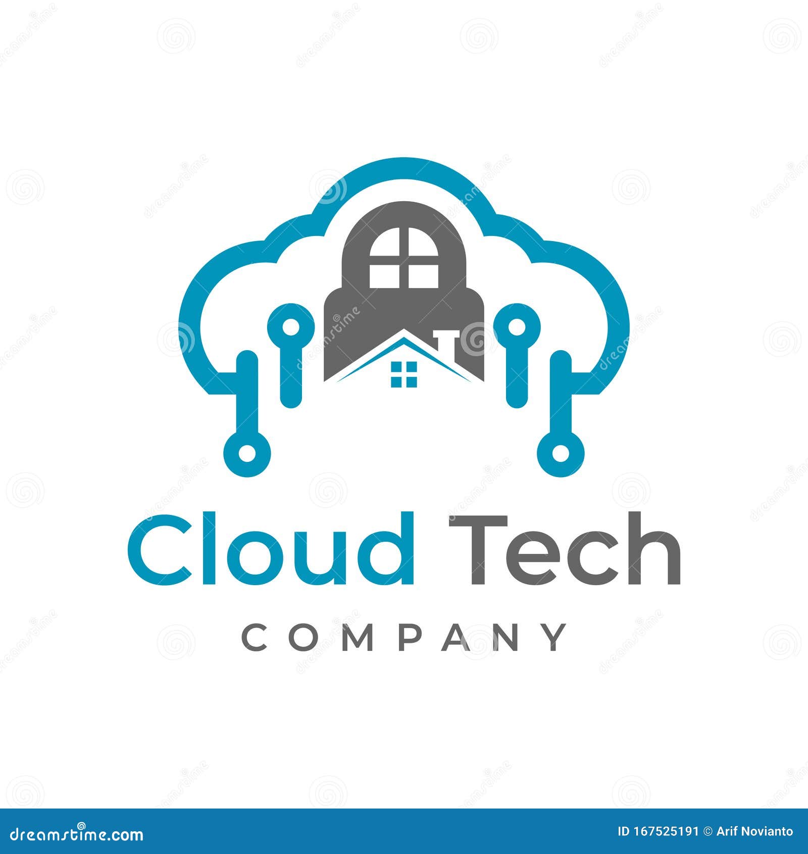 Cloud Tech Logo Design Template Stock Vector - Illustration of digital ...