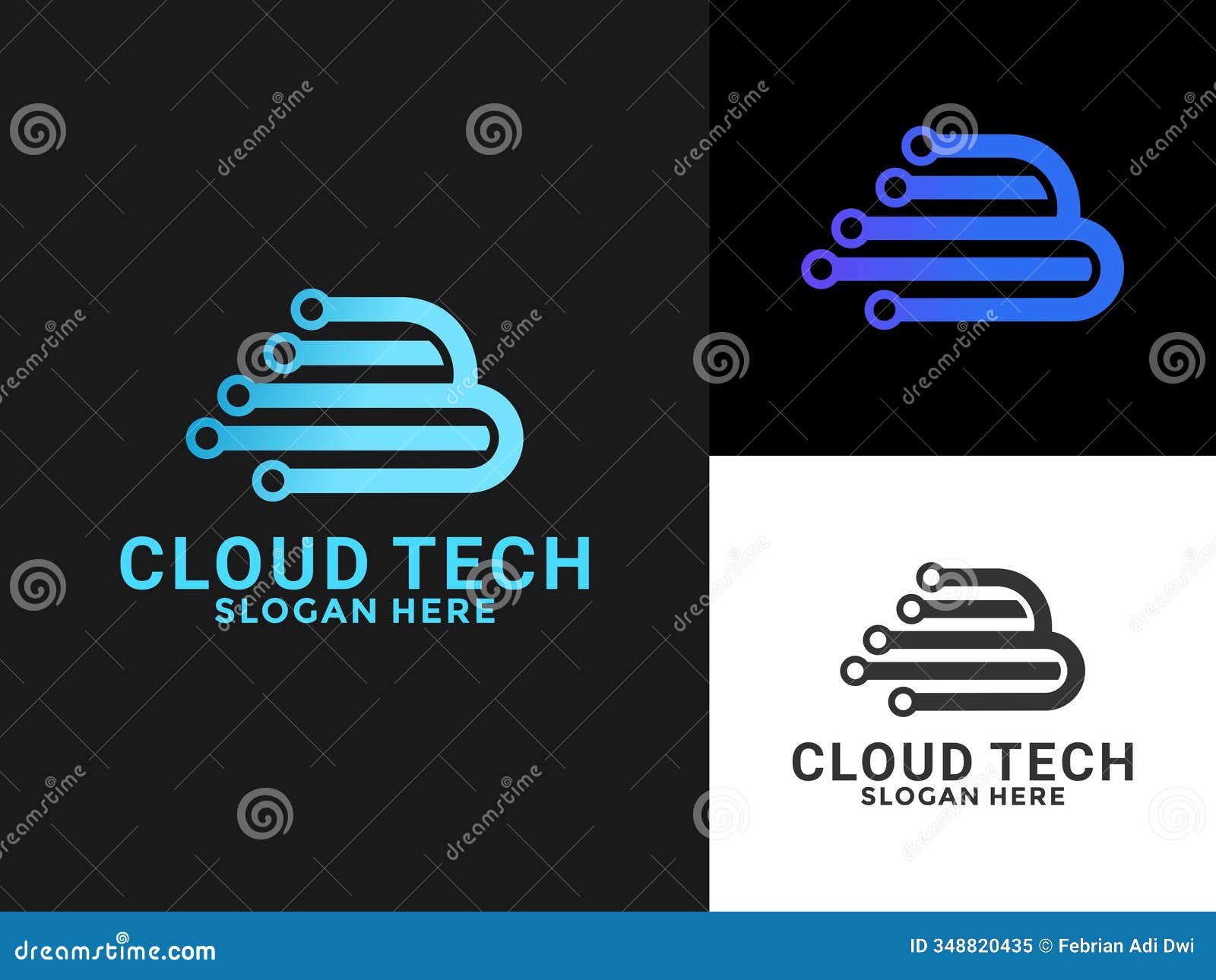 Cloud Tech Logo Design Vector, Modern Technology Digital Logo Design Template Stock Vector ...