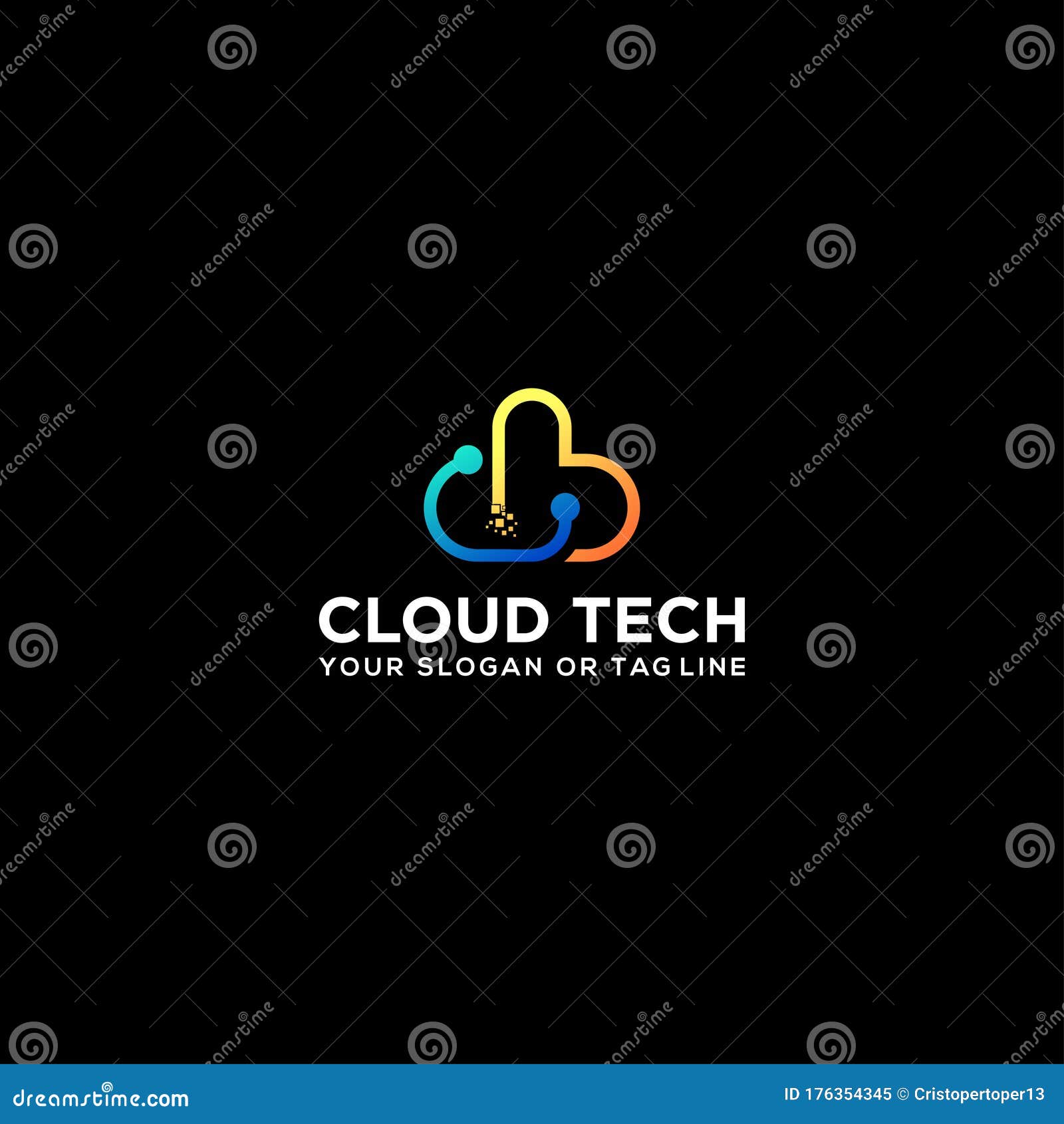 Cloud Tech Logo Design Vector Stock Vector - Illustration of hosting ...