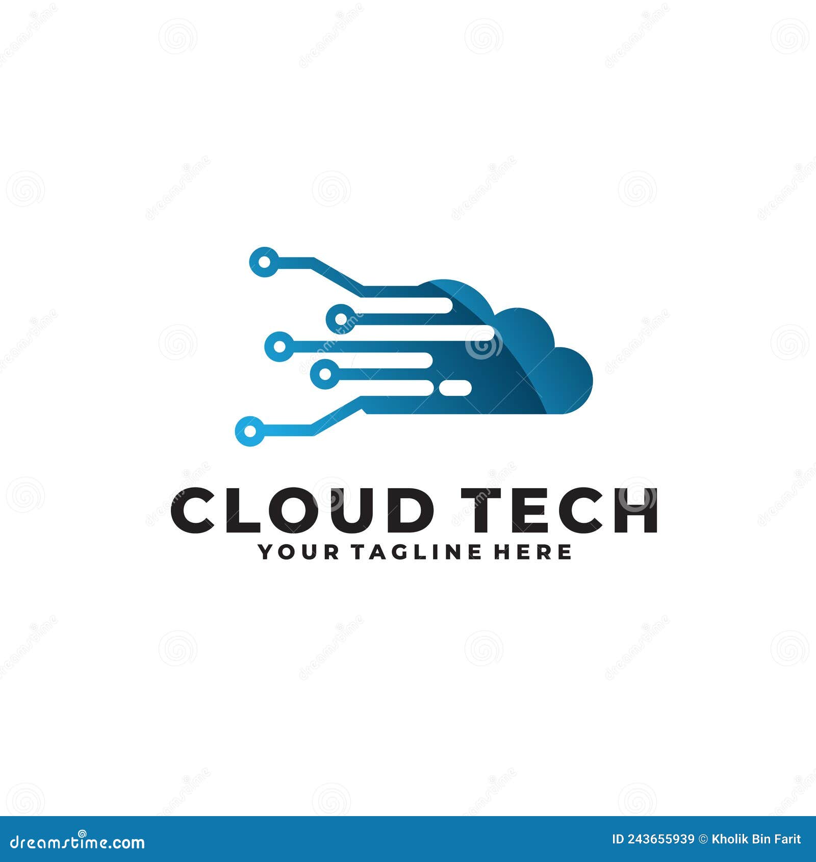 Cloud Tech Logo Vector Design Template Stock Vector - Illustration of network, icon: 243655939