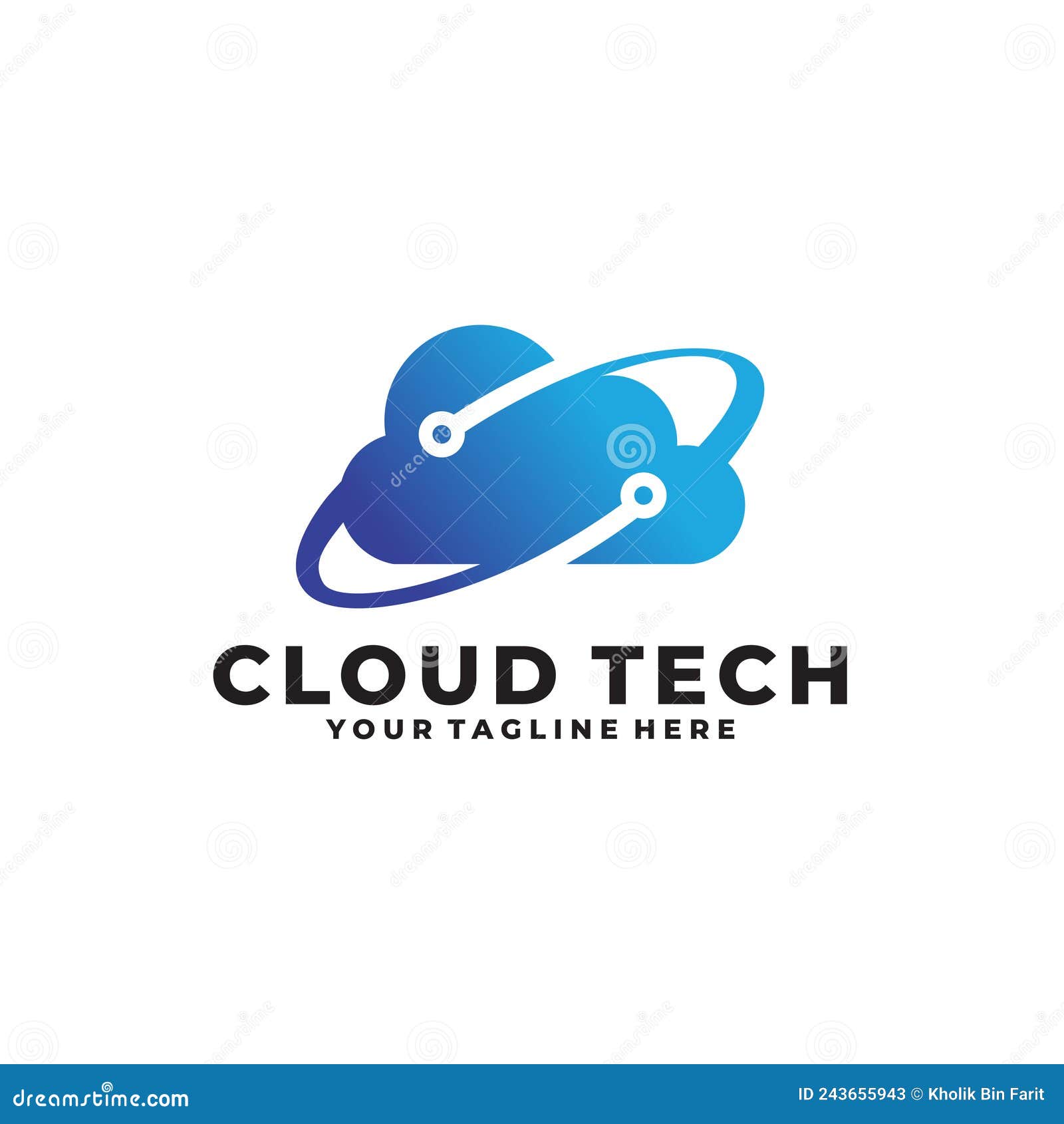 Cloud Tech Logo Vector Design Template Stock Vector - Illustration of shape, datum: 243655943