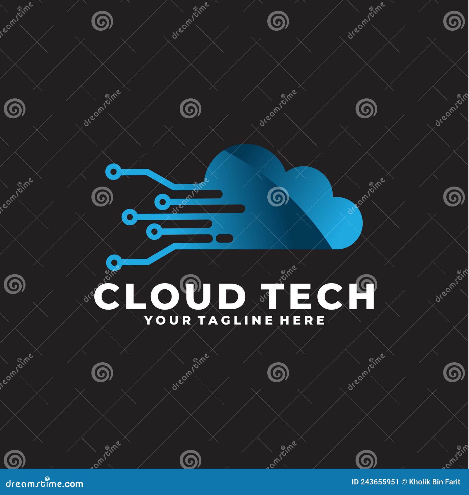 Cloud Tech Logo Vector Design Template Stock Vector - Illustration of idea, shape: 243655951