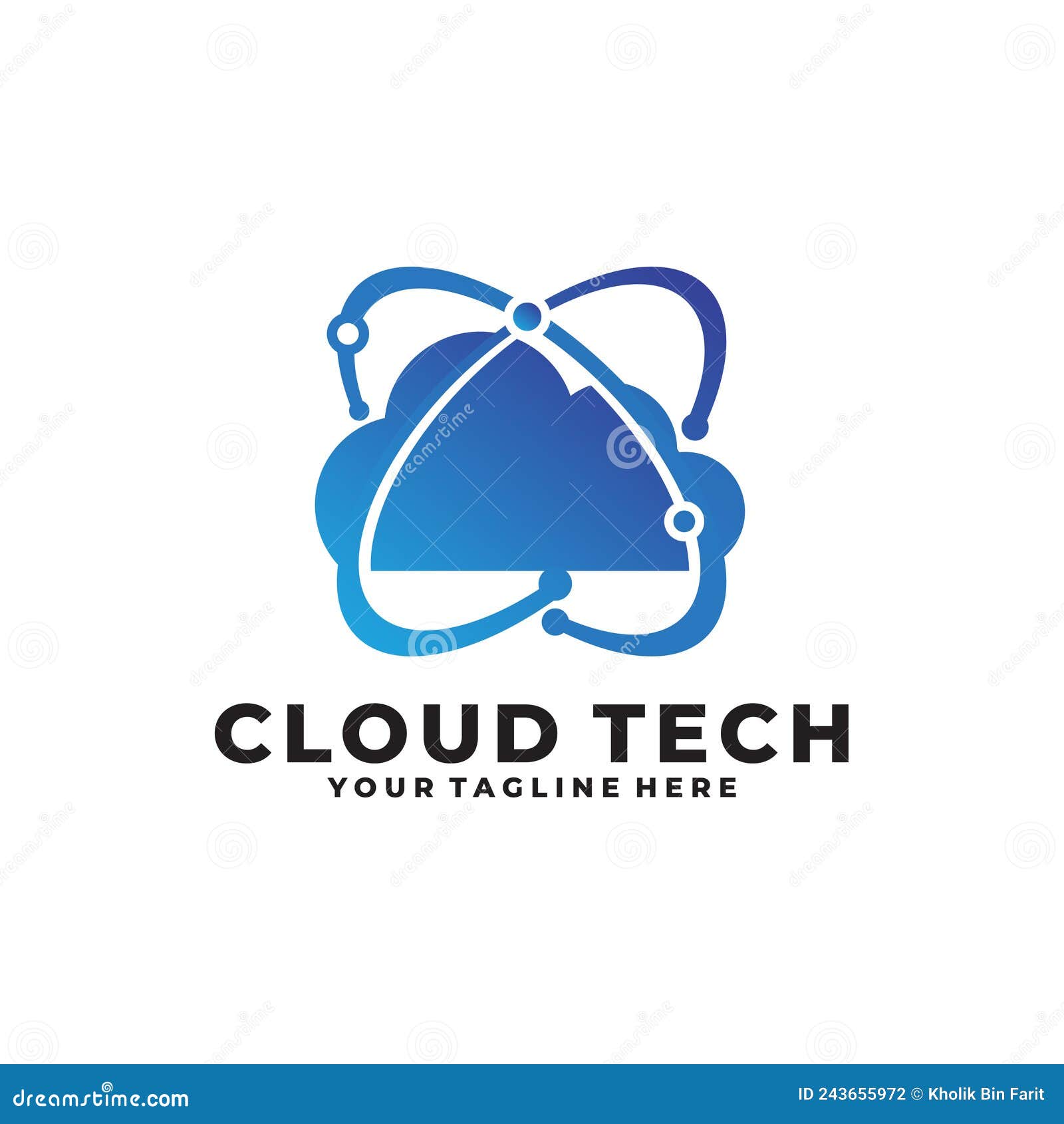 Cloud Tech Logo Vector Design Template Stock Vector - Illustration of ...