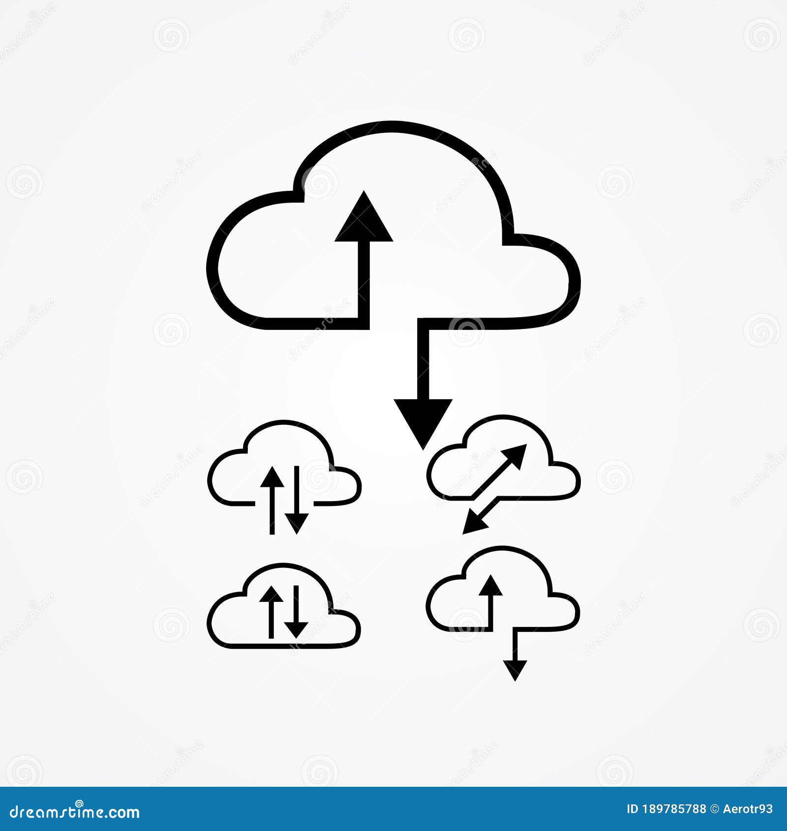 Line Art Cloud Tech Vector Illustration Stock Vector - Illustration of ...